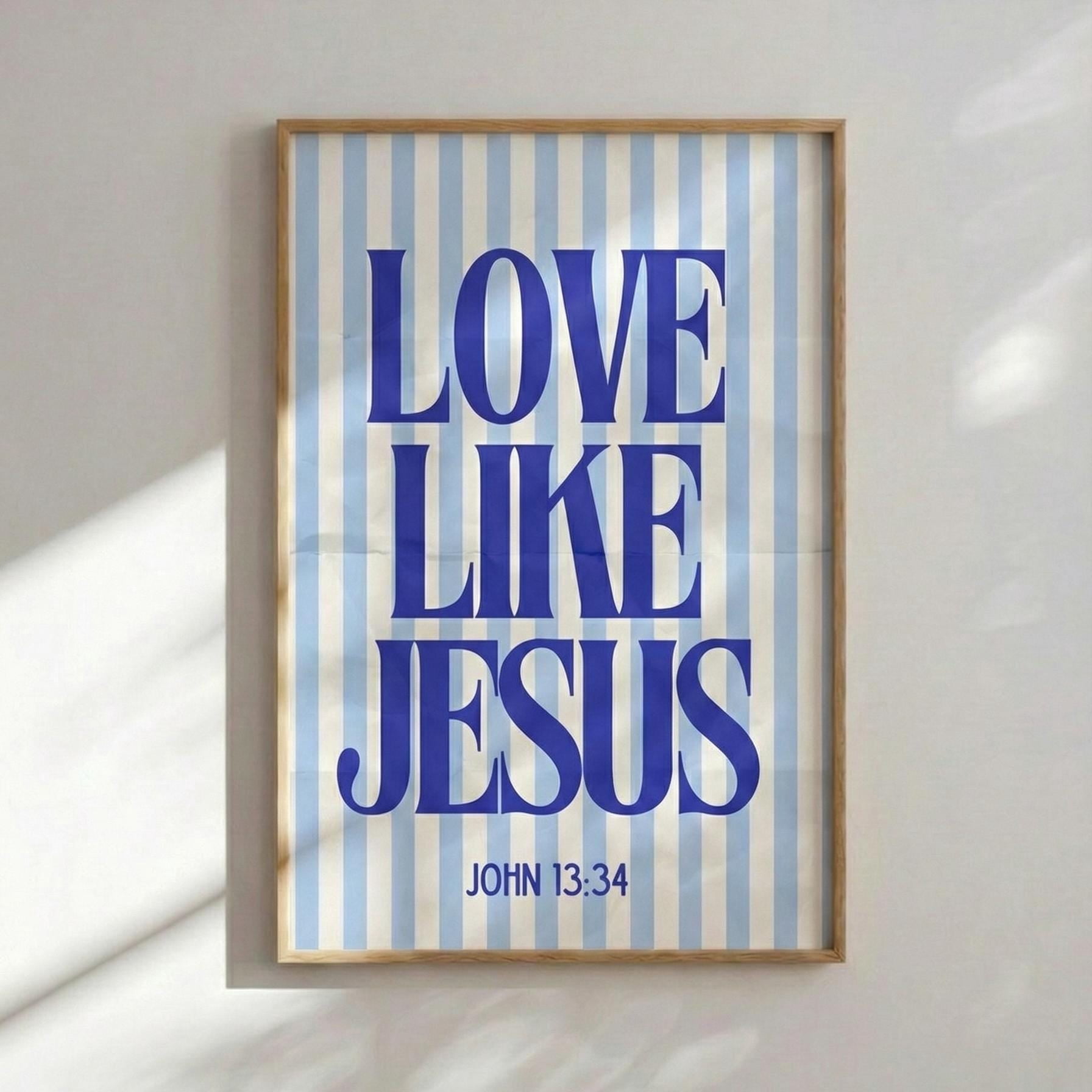 Affixzi Inspirational Love Like Jesus Wall Art, Trendy Retro Scripture ...
