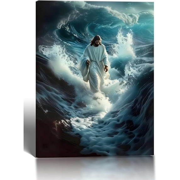 Affixzi Inspirational Ocean Wall Art, Blue Water Theme, Ready to Hang ...