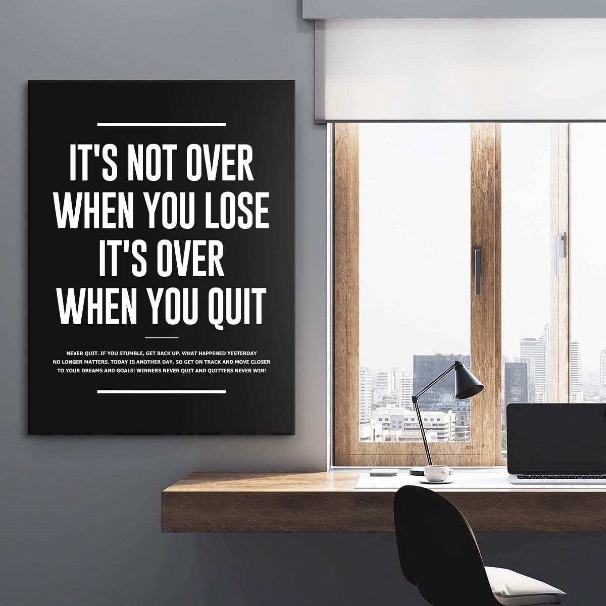 Affixzi It’s Not Over Motivational Wall Art Canvas Print, Never Quit ...