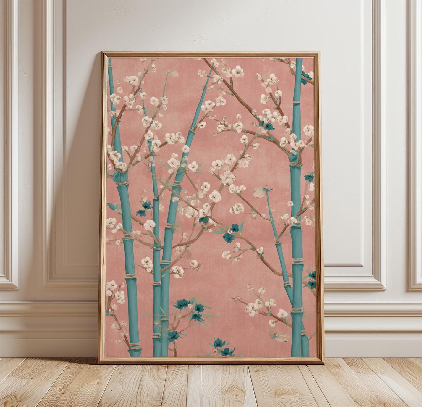 Affixzi Japanese Cherry Blossom Floral Art Print - Pink Botanical Wall ...