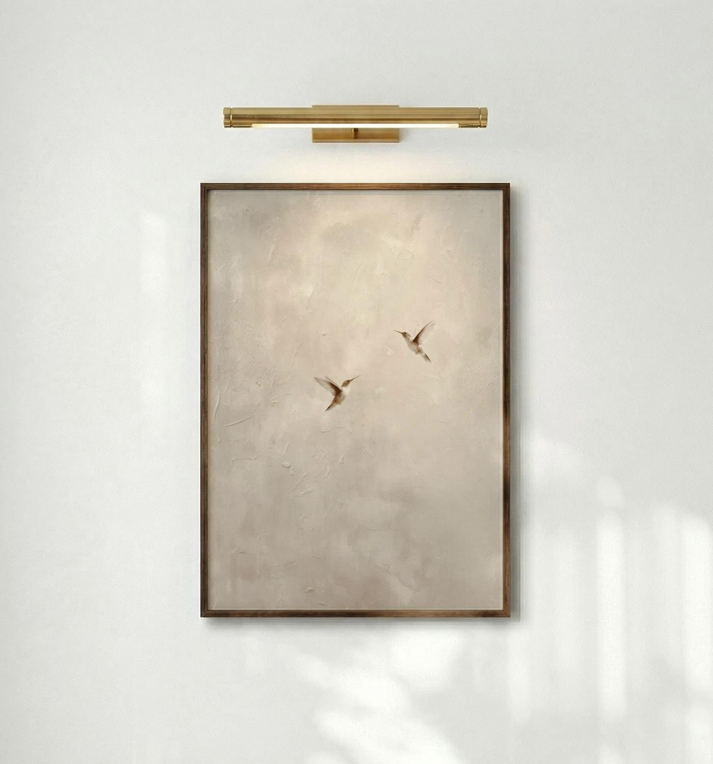 Affixzi Japanese-Inspired Hummingbird Wall Art Print, Neutral ...