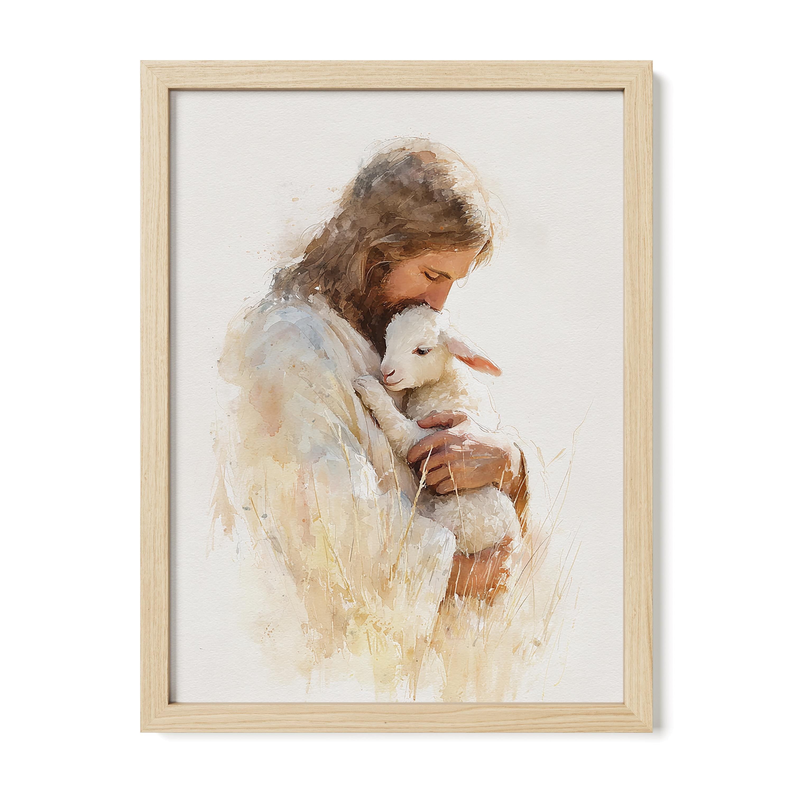 Affixzi Lamb Print Wall Art, Pastoral Animal Artwork, Peaceful Home ...