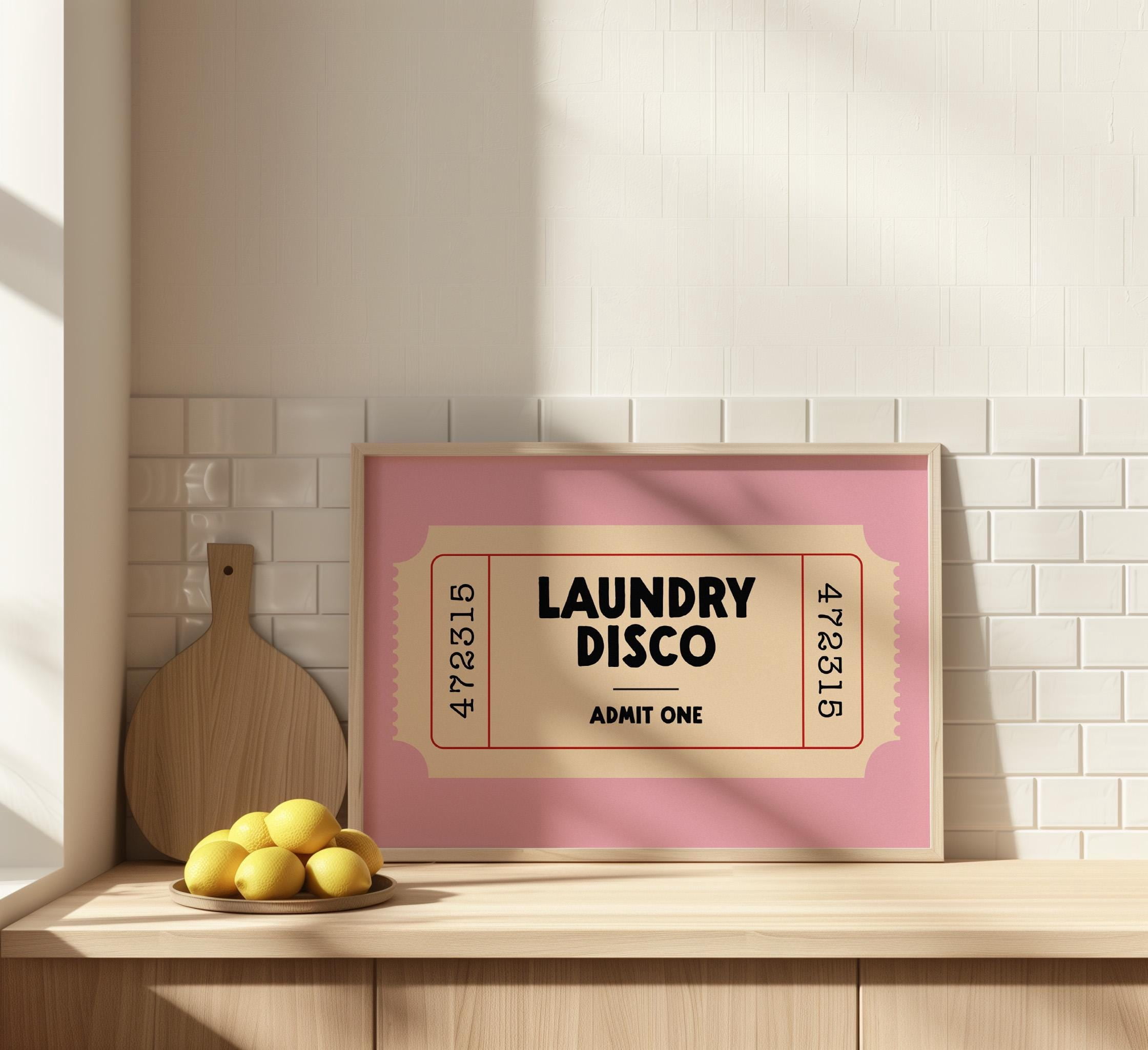 Affixzi Laundry Disco Print, Retro Print, Ticket Print, Utility Room ...