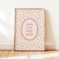 Affixzi Long Live Print, Pink Positive Affirmations Poster, Floral Wall ...
