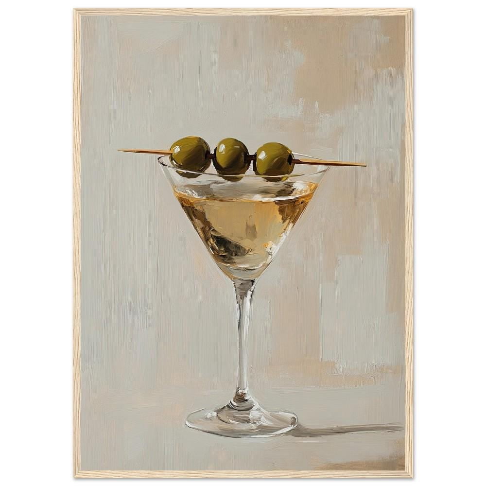 Affixzi Martini with Olives Print, Minimalist Cocktail Art, Bar Kitchen ...