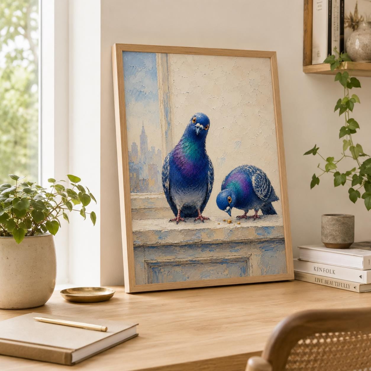 Affixzi Mid Century Retro Bird Poster, Funny Animal Wall Art, Quirky ...