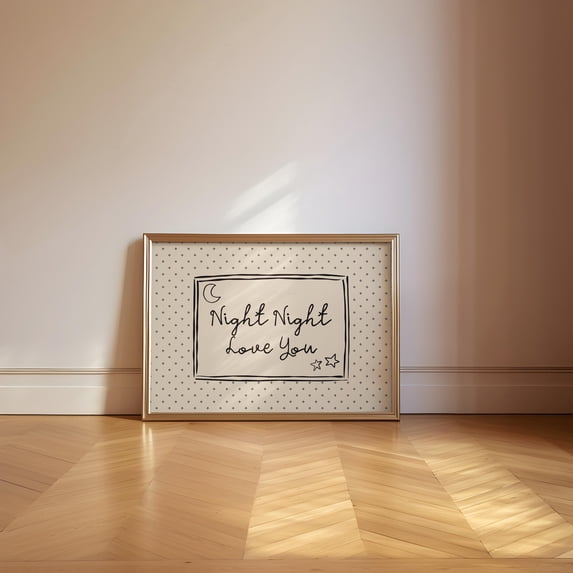 Affixzi Mid Century Retro Night Night Love You Print, Cute Vintage ...