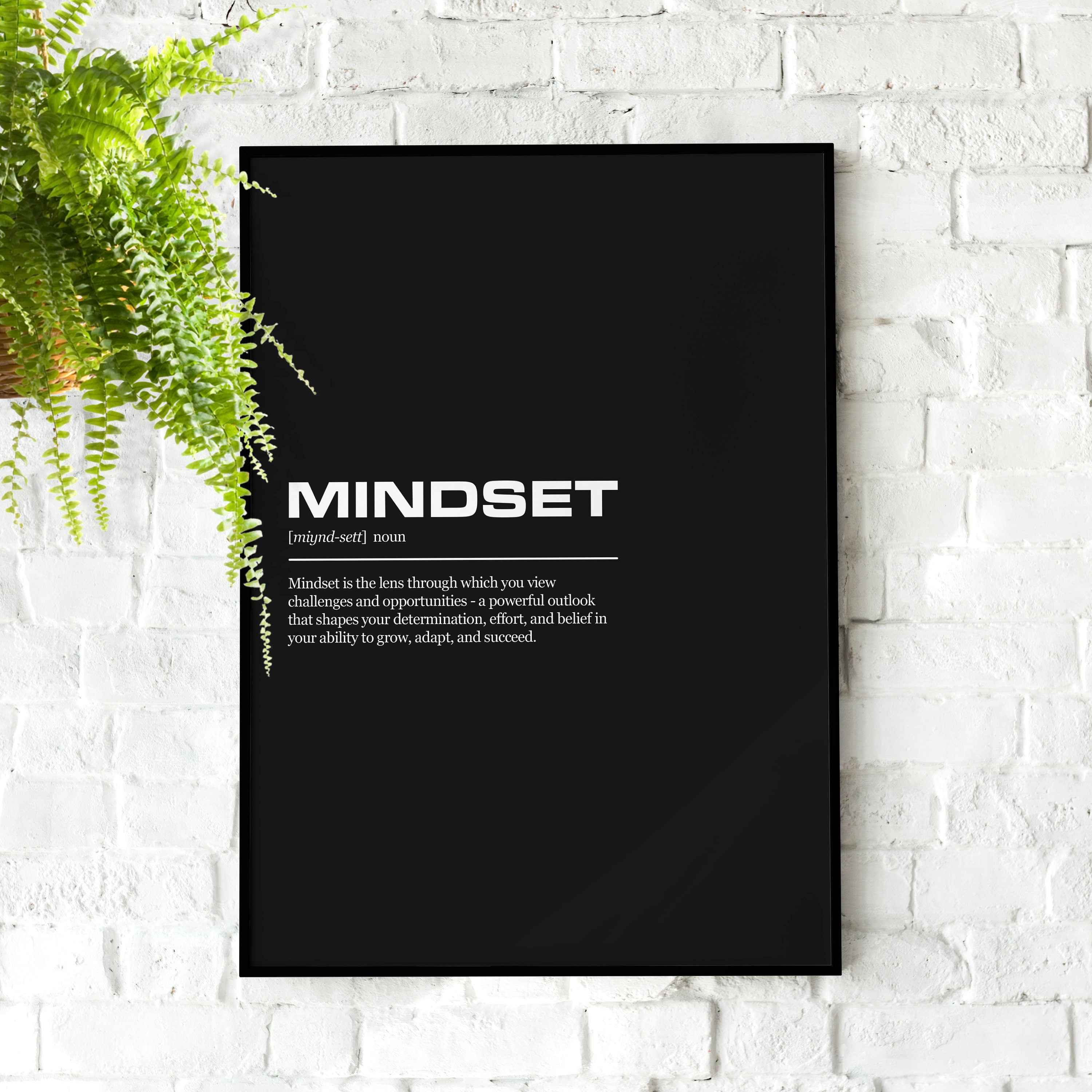 Affixzi Mindset Definition Inspirational Office Poster Wall Art Print ...