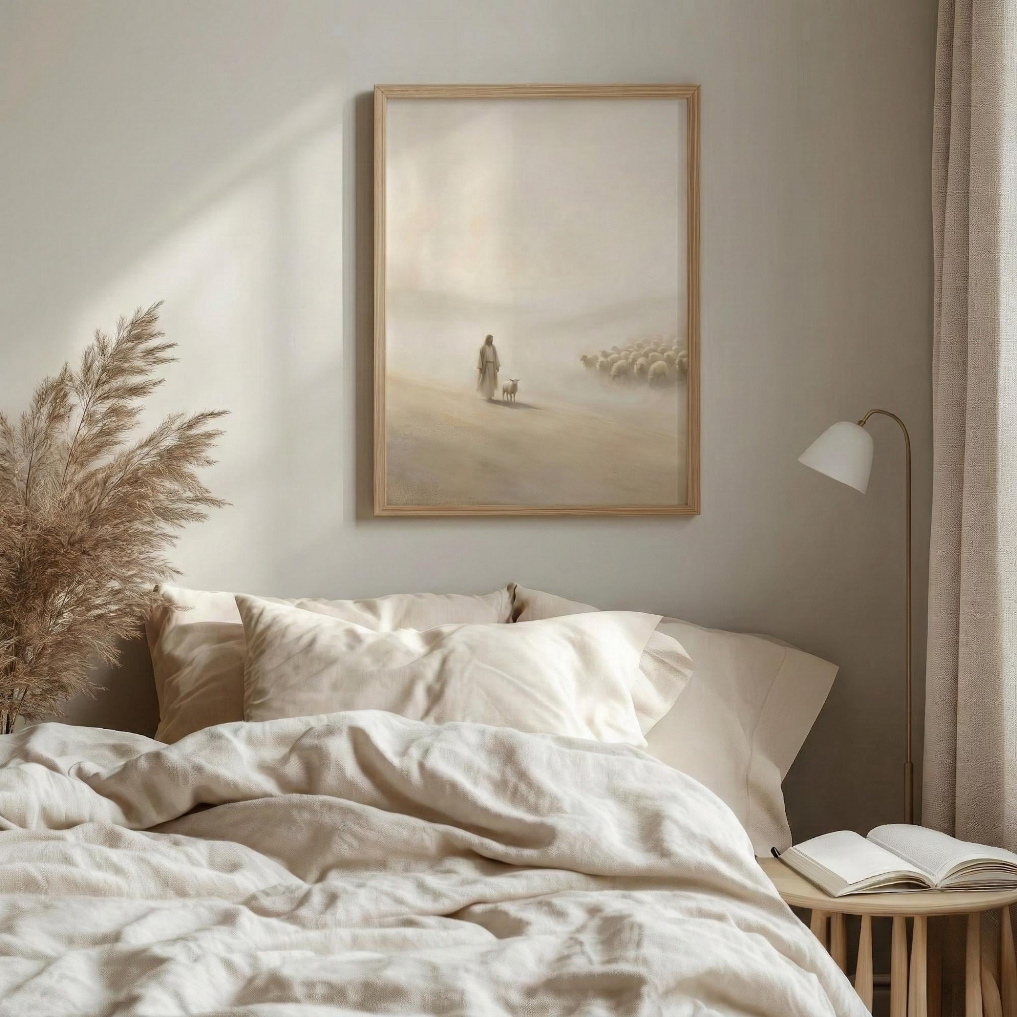 Affixzi Minimalist Neutral Modern Shepherd Wall Art, Inspirational ...