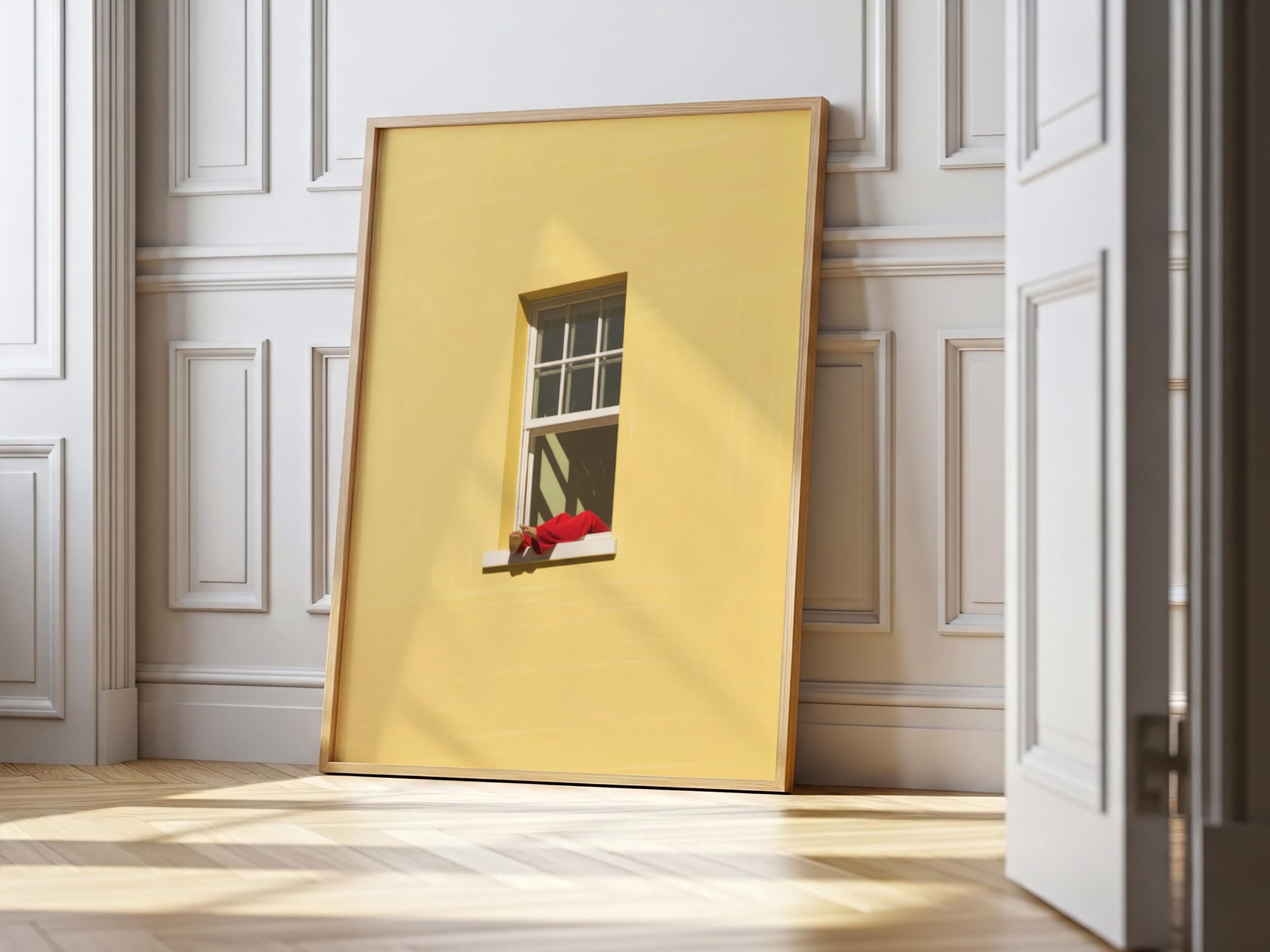 Affixzi Minimalist Self-care Good Vibe Print: Yellow & Red Abstract ...