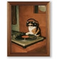 Affixzi Modern Cat Vinyl Poster, Turntable Music Canvas Wall Art, Funny ...