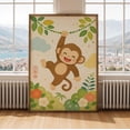 Affixzi Monkey Hanging Poster, Modern Cream and Brown Green, Unframed ...