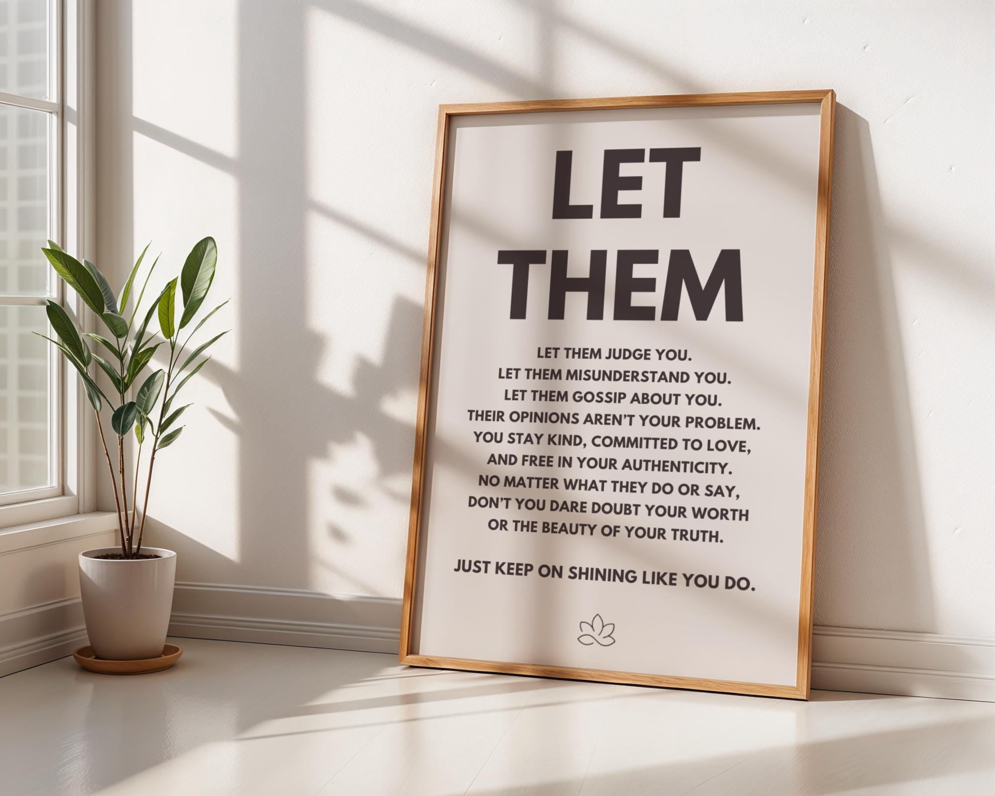 Affixzi Motivational Let Them Wall Art for Minimalistic Home or Office ...