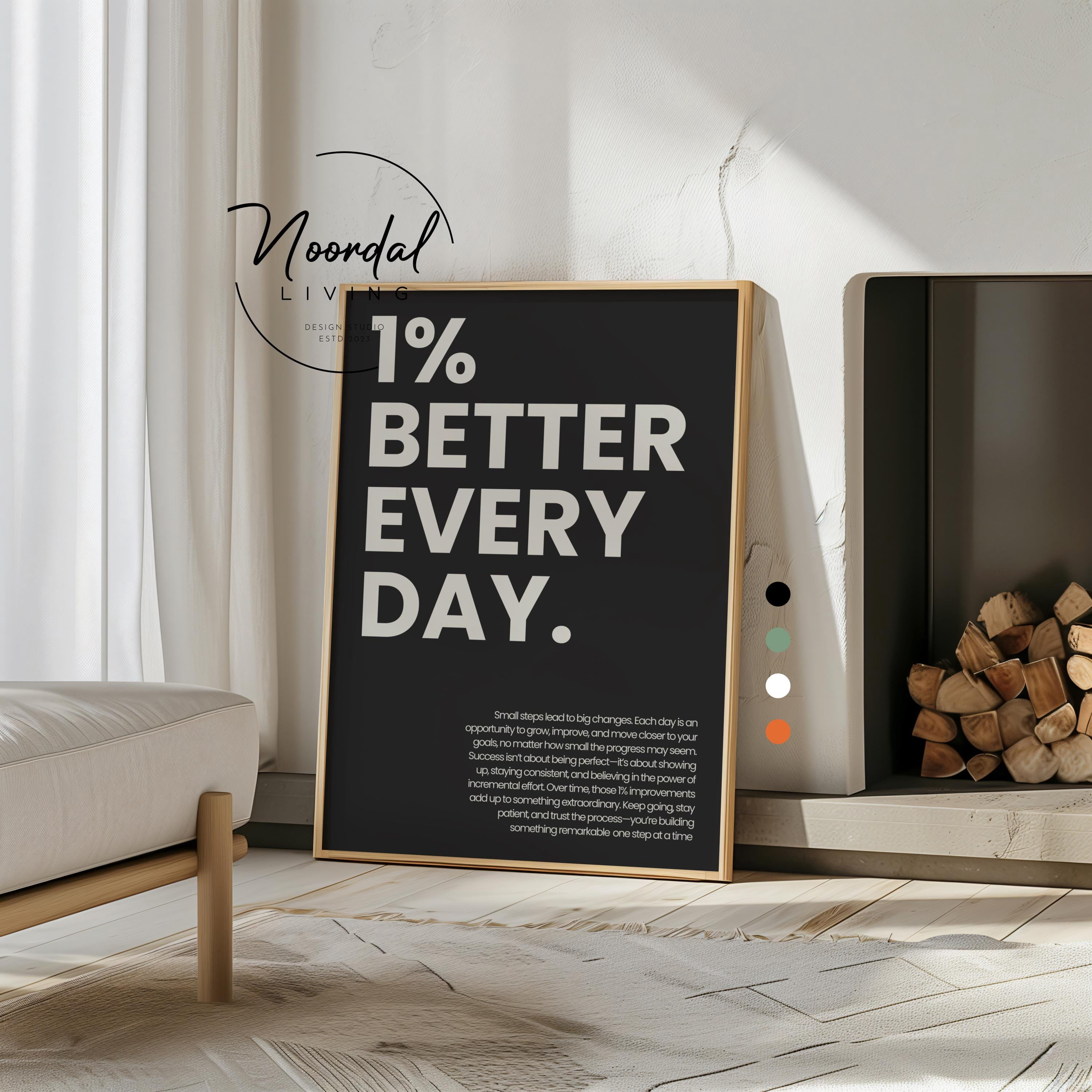 Affixzi Motivational poster 1% better every day print | different ...