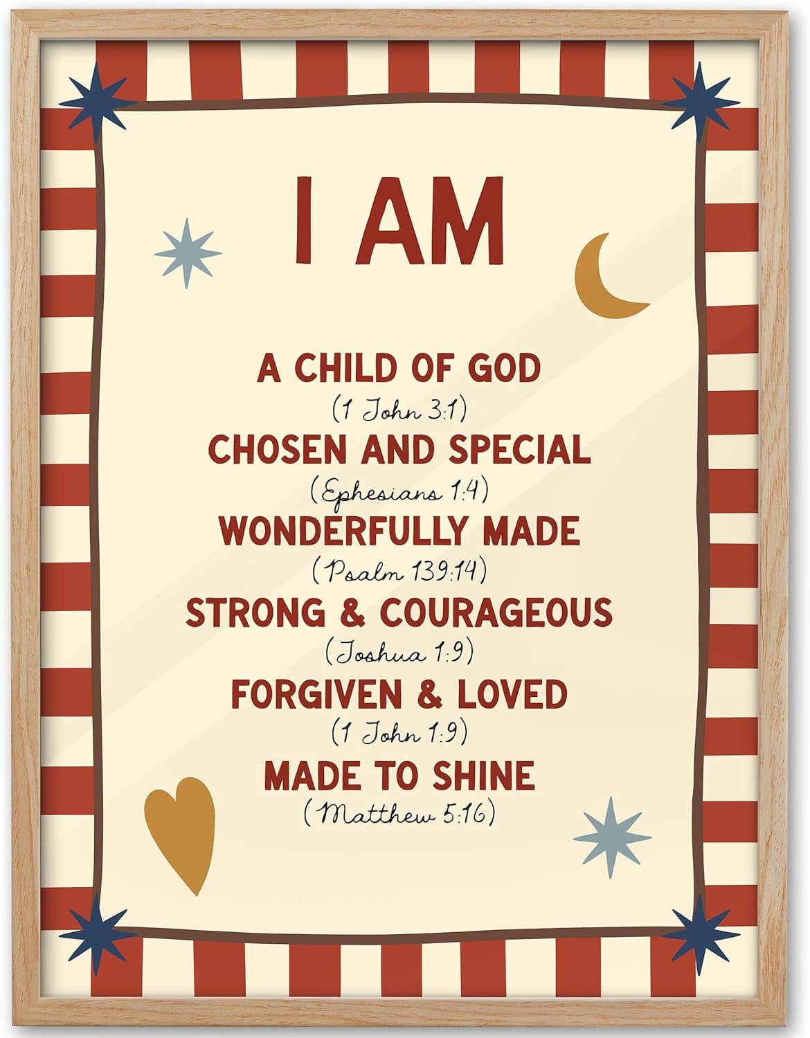 Affixzi Natural Oak Wood Nursery Decor Wall Art, Inspirational Bible ...