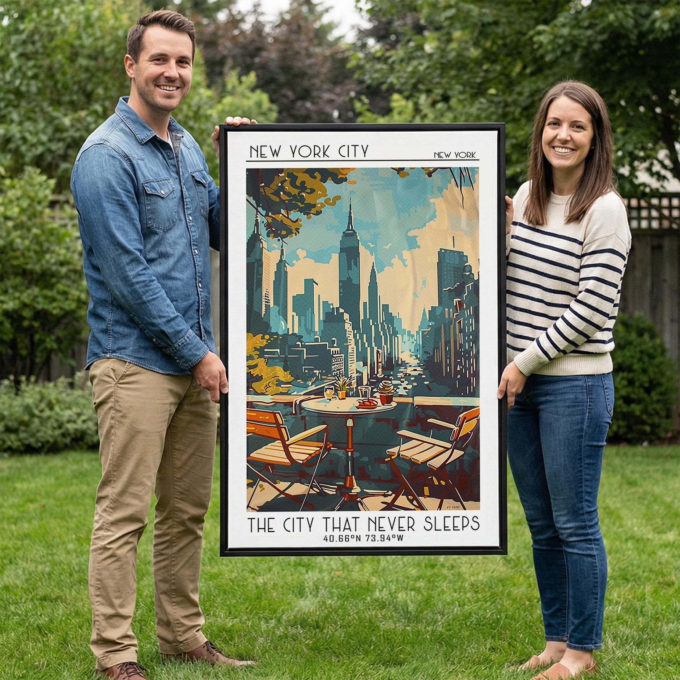 Affixzi New York Travel Poster, Vintage Travel Print, City Wall Art ...