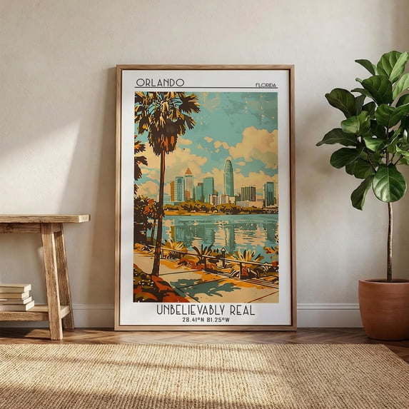 Affixzi Orlando Travel Poster, Travel Wall Decor, Minimalist Poster ...
