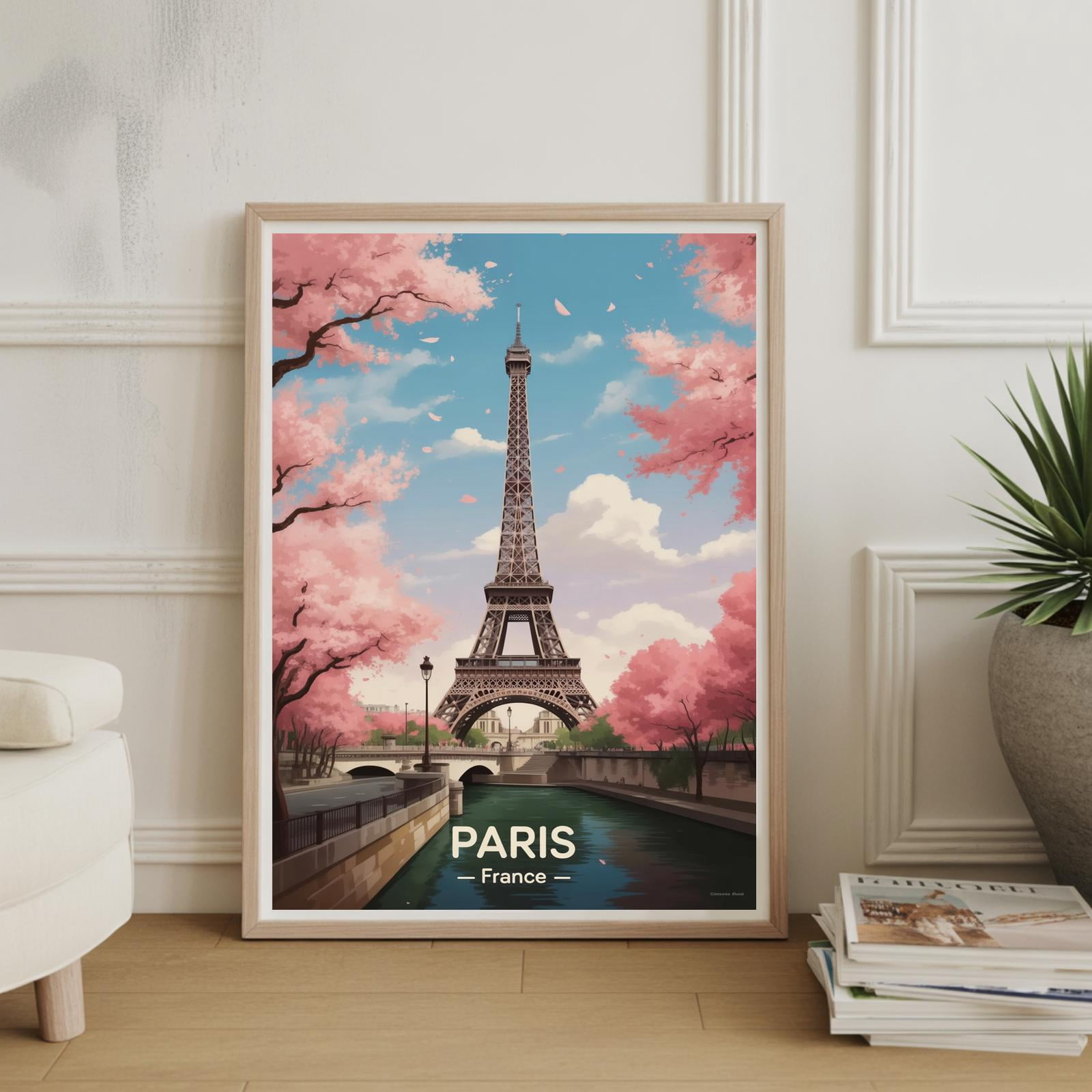 Affixzi Paris Eiffel Tower Poster – Vintage French Scenic Travel Wall ...