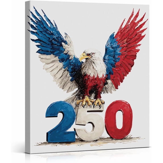 Affixzi Patriotic Bald Eagle Wall Art, 250th Anniversary Artwork Print ...
