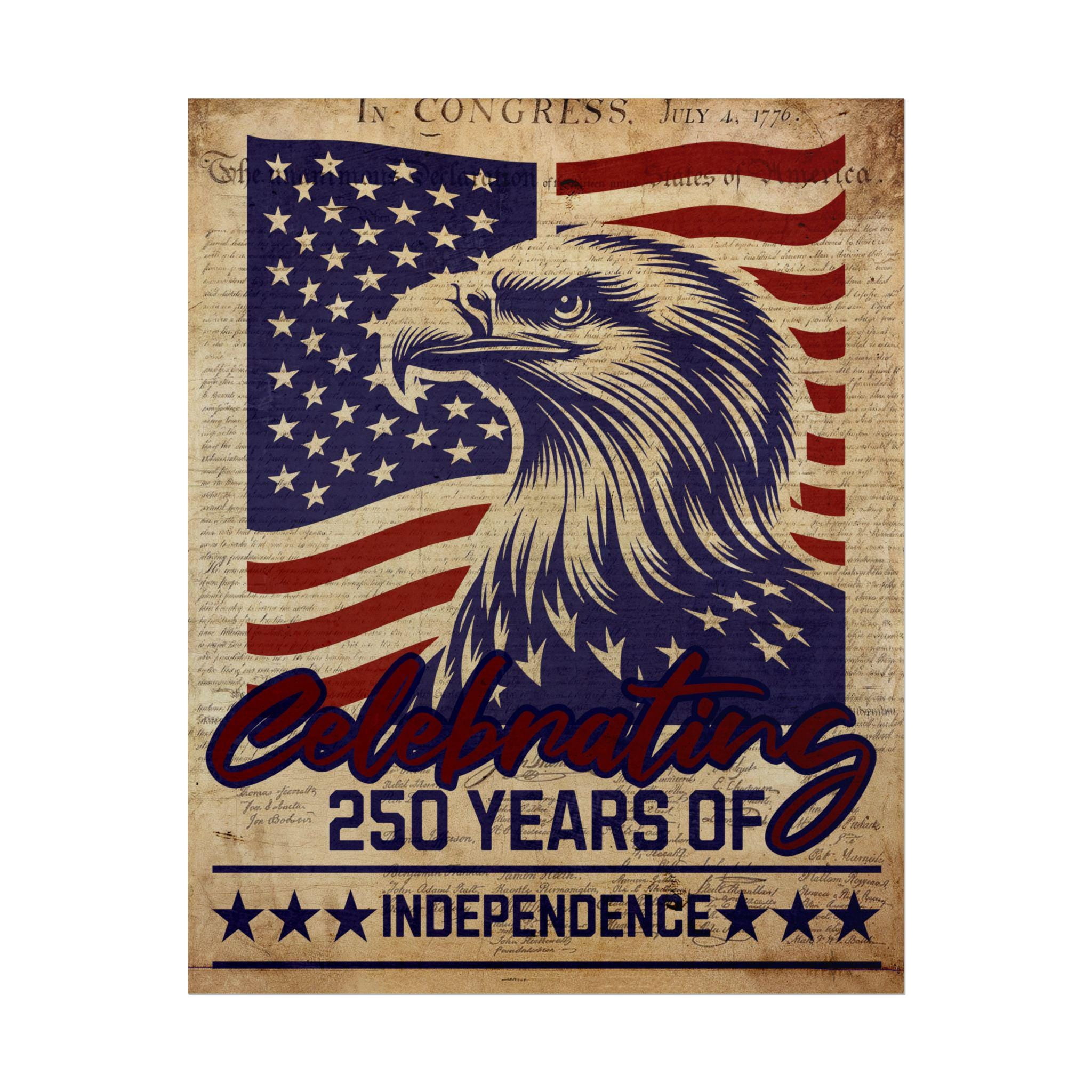 Affixzi Patriotic Eagle Celebrating 250 Years of Independence Rolled ...