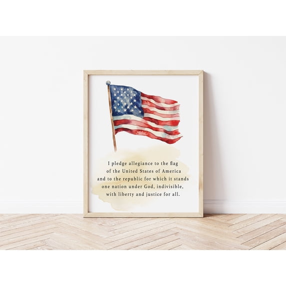 Affixzi Pledge of Allegiance Wall Art, Homeschool Decor, Unframed ...