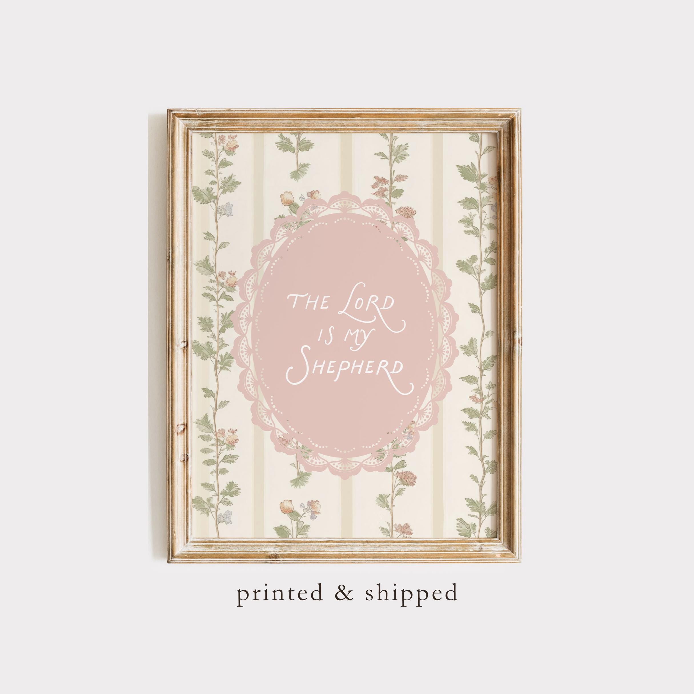 Affixzi Psalm 23 | Whimsical Pink Floral Christian Nursery Print ...