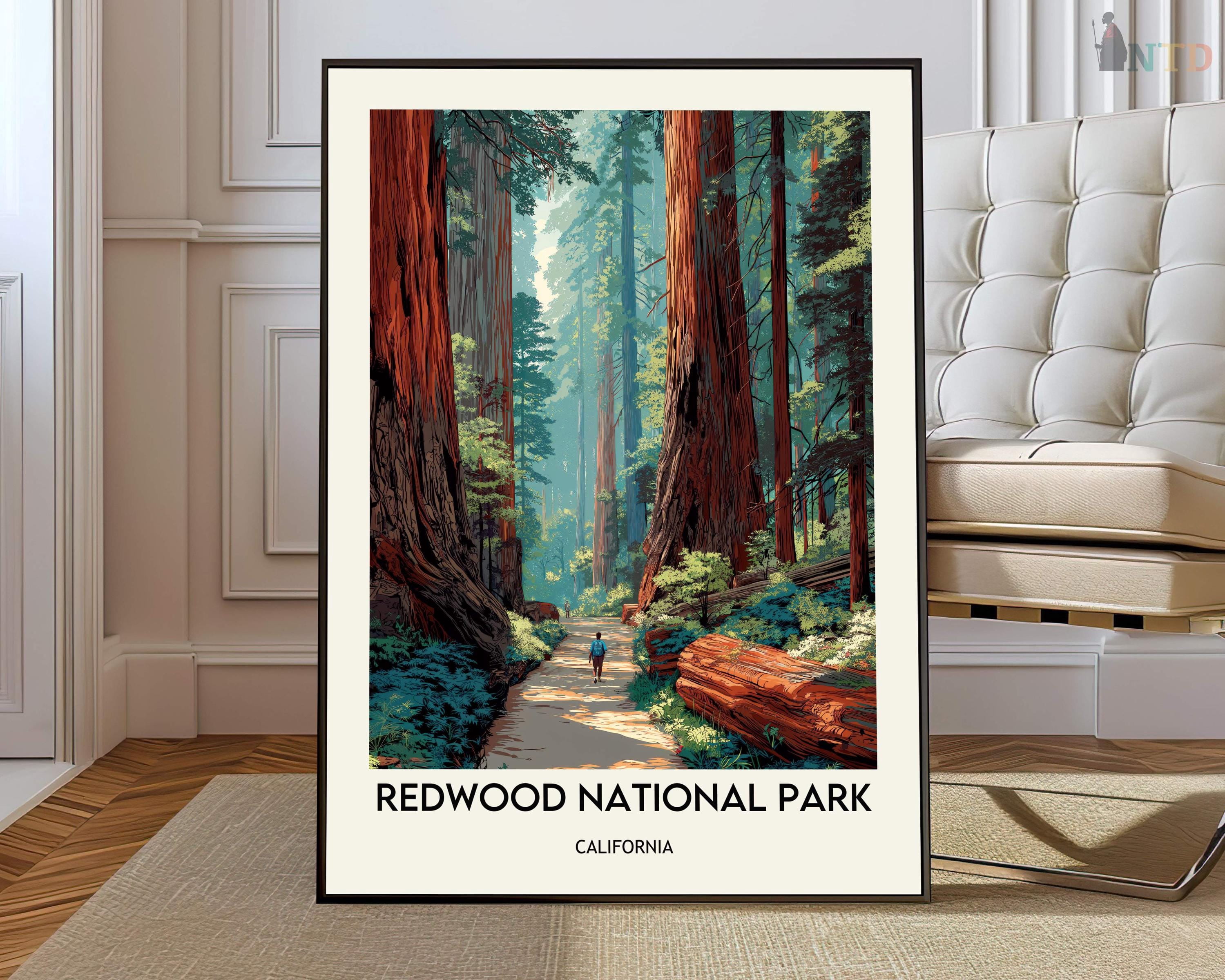 Affixzi Redwood National Park California Poster, Giant Sequoia Forest ...