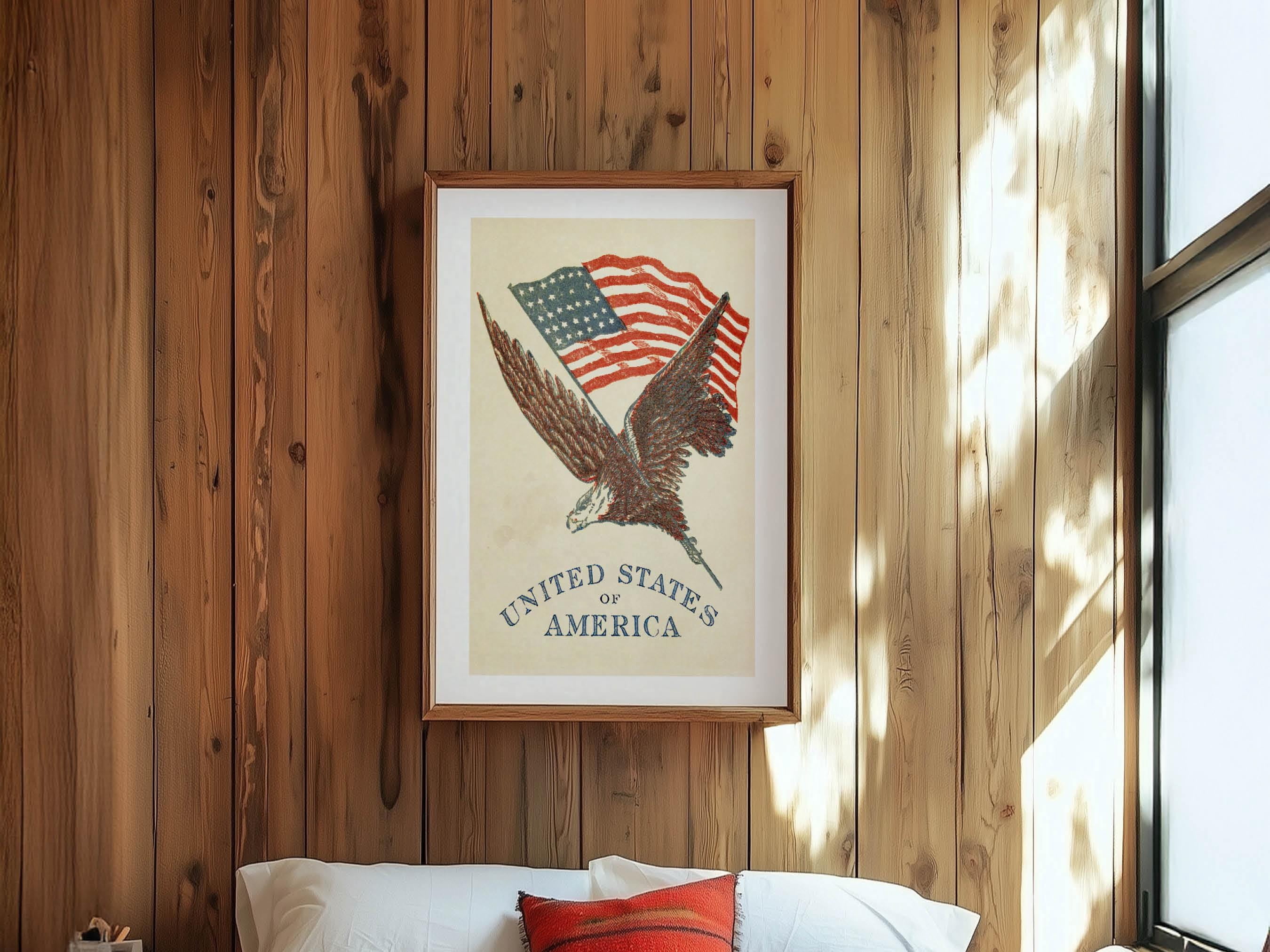 Affixzi Retro American Eagle Print, US Flag Poster, Outdoorsy Wall Art ...