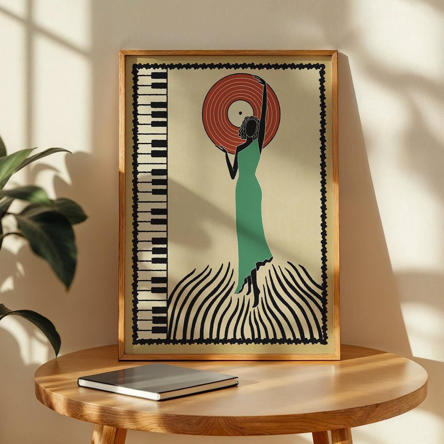 Affixzi Retro Jazz Wall Art Poster, Vintage 70s Music Decor, Perfect ...