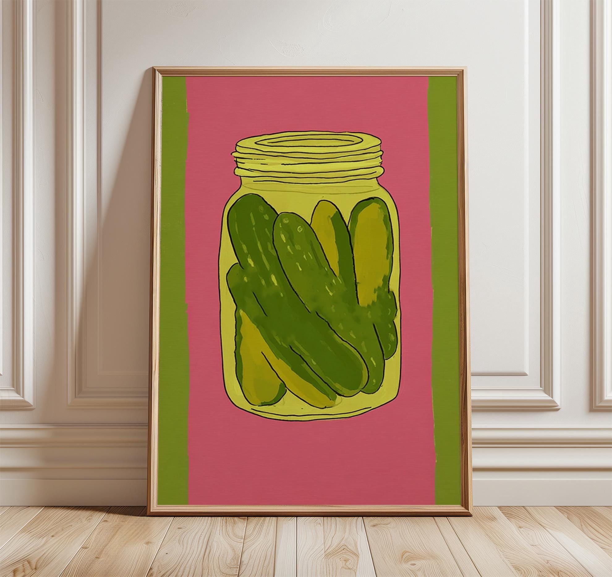 Affixzi Retro Pop Art Pickles Kitchen Poster - Colorful Modern Funky ...