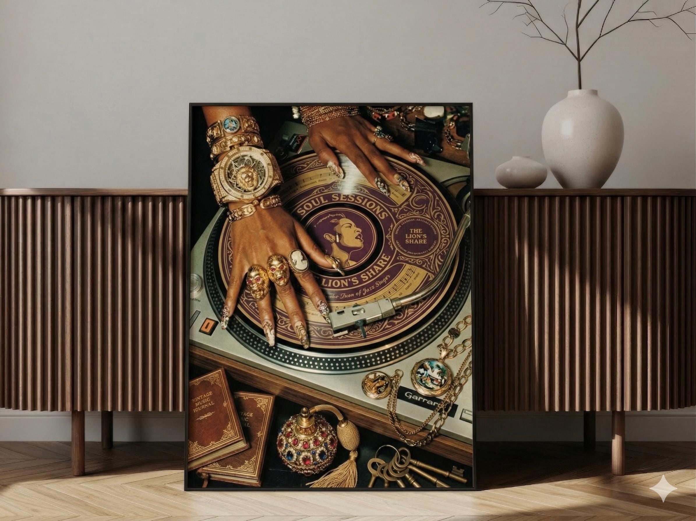 Affixzi Retro Turntable Art Print - Vintage Vinyl Record Poster for ...