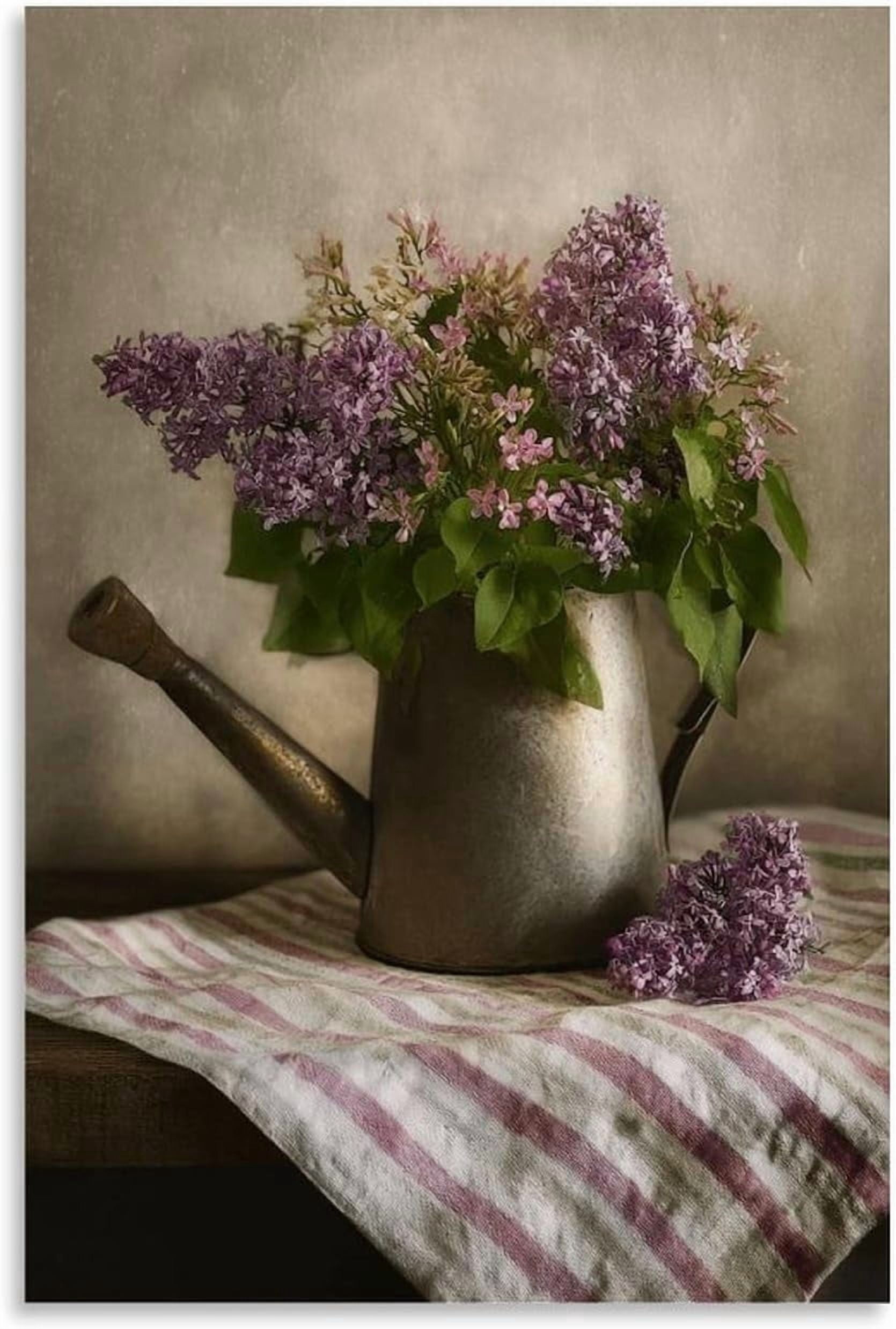 Affixzi Retro Watering Can Flower Art Rural Farm Poster Wall Art Canvas ...