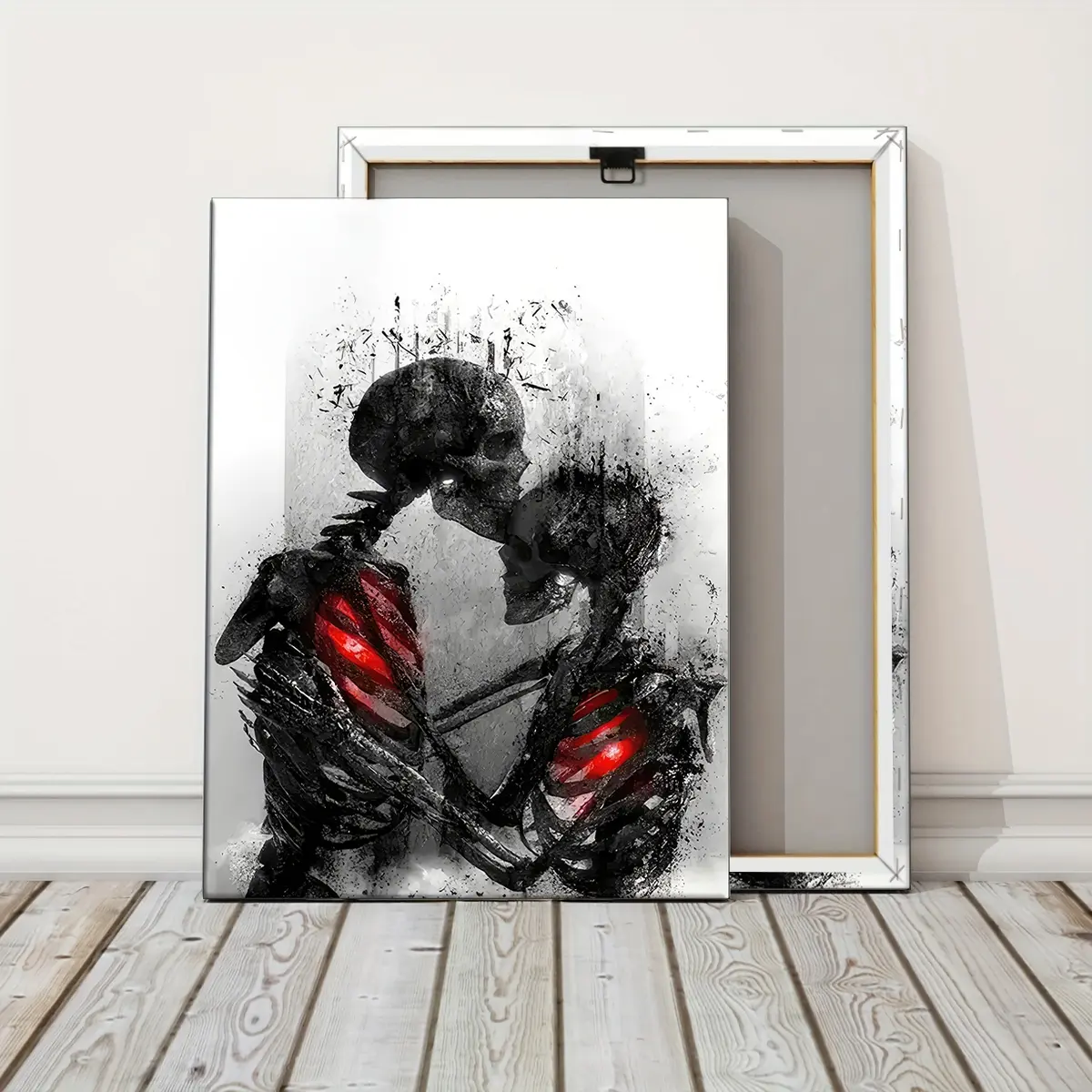 Affixzi Romantic Hugging Couple Skull Wall Art - Gothic Love Decor for ...