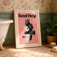 Affixzi Send Help Funny Bathroom Poster Skunk Wall Art, Unframed Paper ...