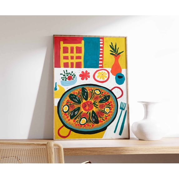 Affixzi Spanish Cuisine Art Print for Kitchen Decor and Dining Table ...