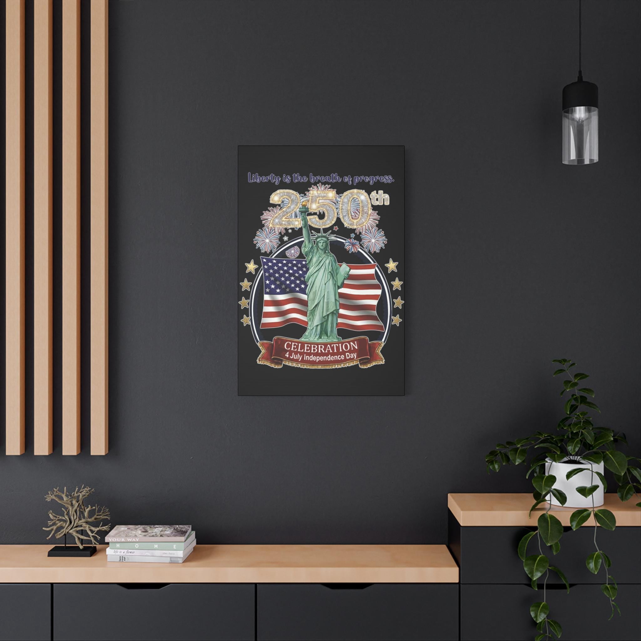 Affixzi Statue of Liberty Canvas Patriotic Wall Art USA Flag ...