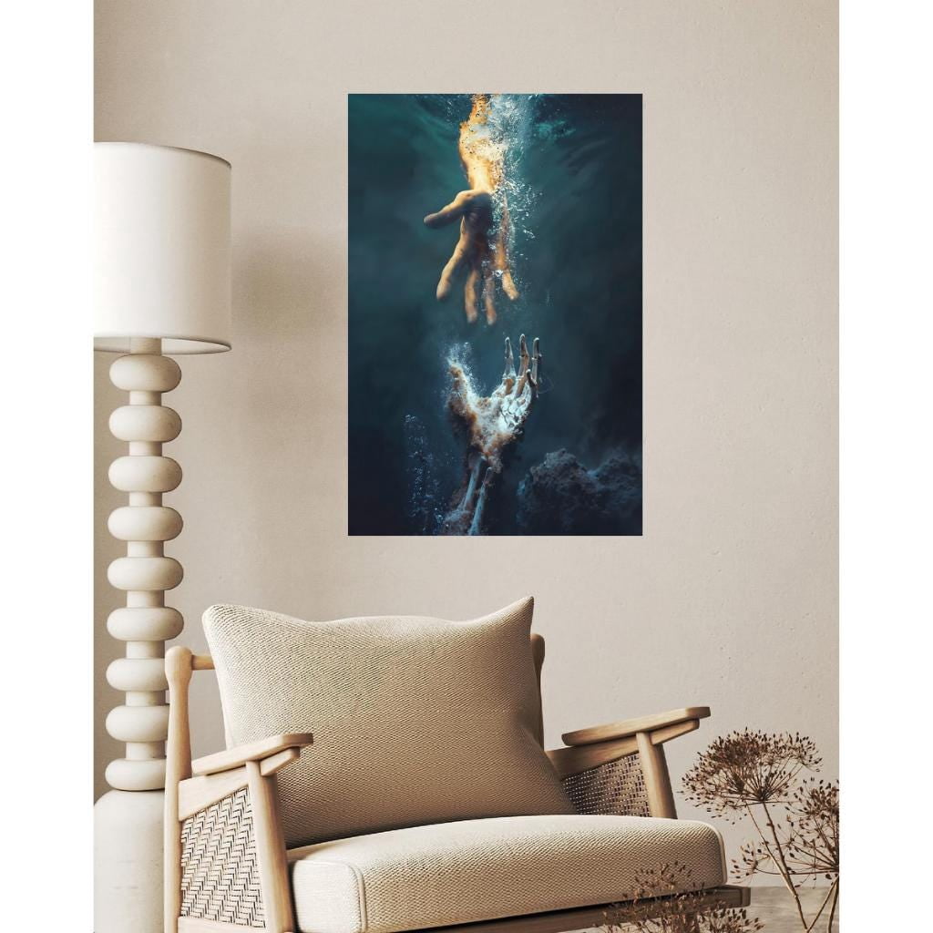 Affixzi The Hand of God Jesus Reaching Into Water Canvas – Christian ...