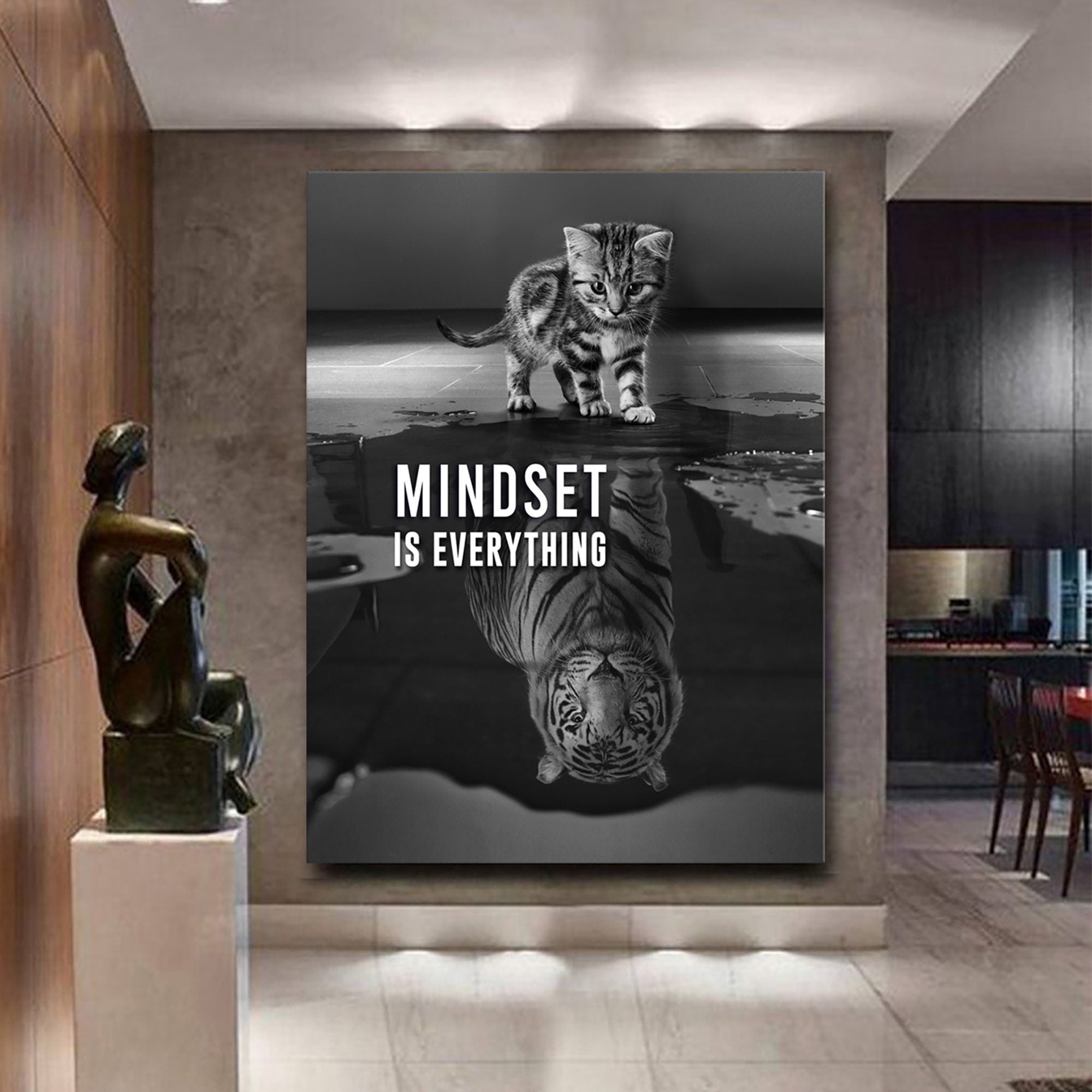 Affixzi Tiger Mindset Canvas Art, Motivational Wall Decor, Unframed ...