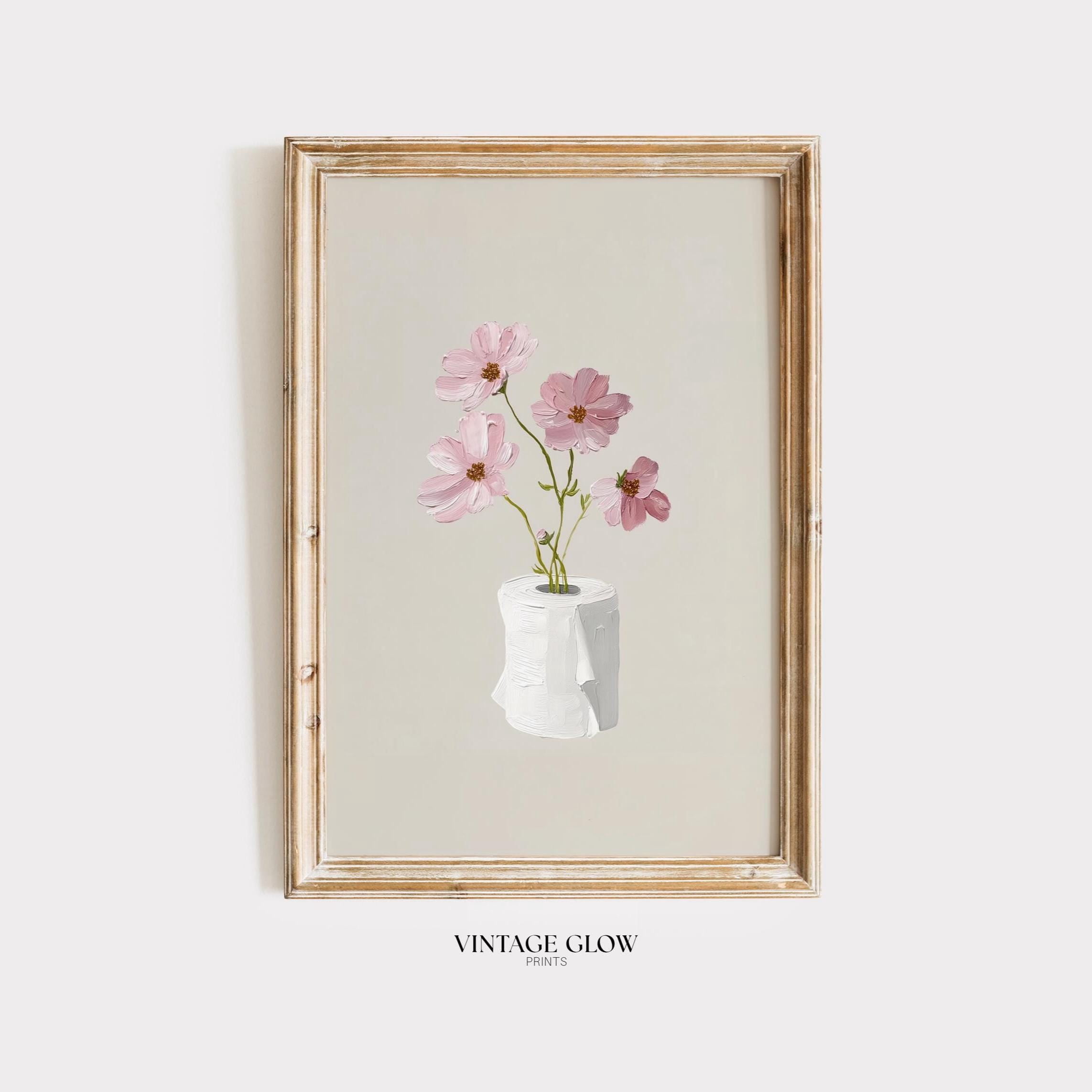 Affixzi Toilet Paper Plant Art Print, Funny Minimal Botanical Bathroom ...