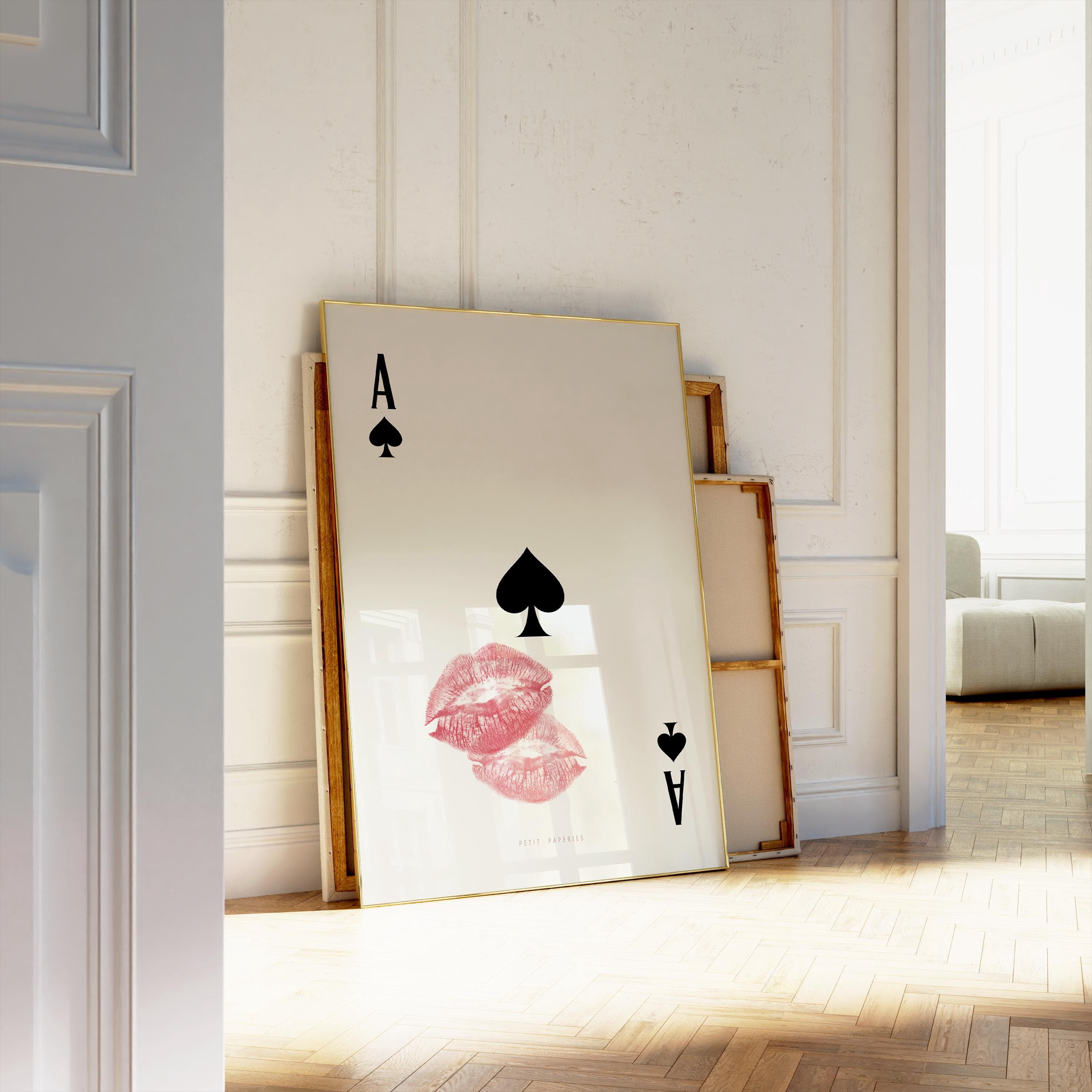 Affixzi Trendy Retro Kiss Lips Femme Fatale Ace of Spades Playing Card ...