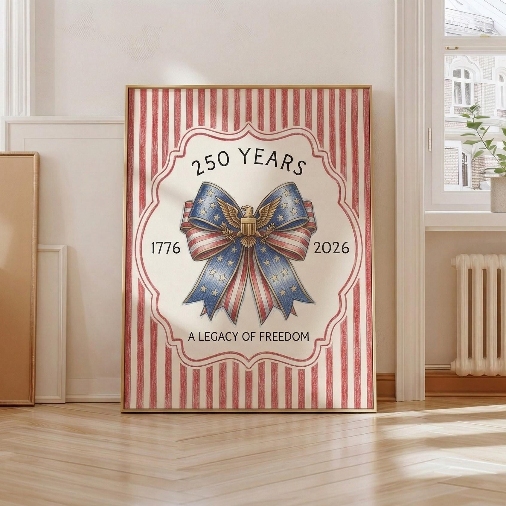 Affixzi USA 250th Anniversary Poster, 250 Years Print, Retro ...