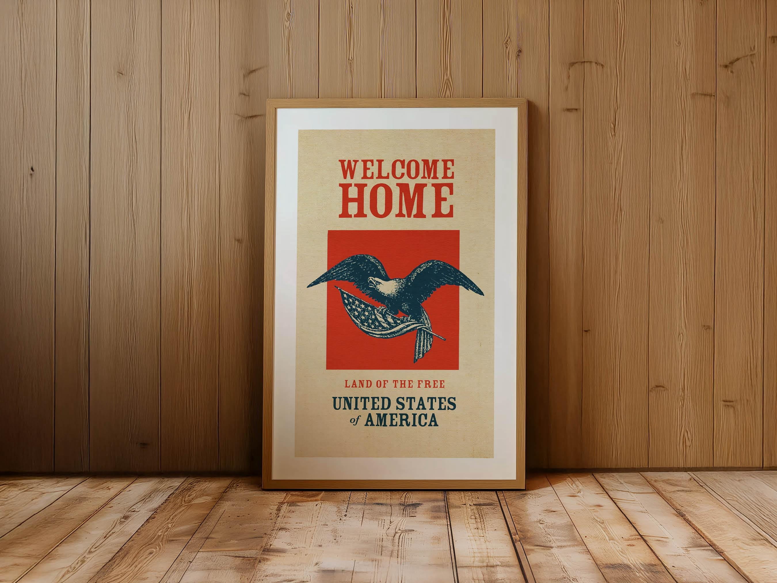 Affixzi USA Home Print: Retro Outdoors Art, Welcome Poster, Lake House ...