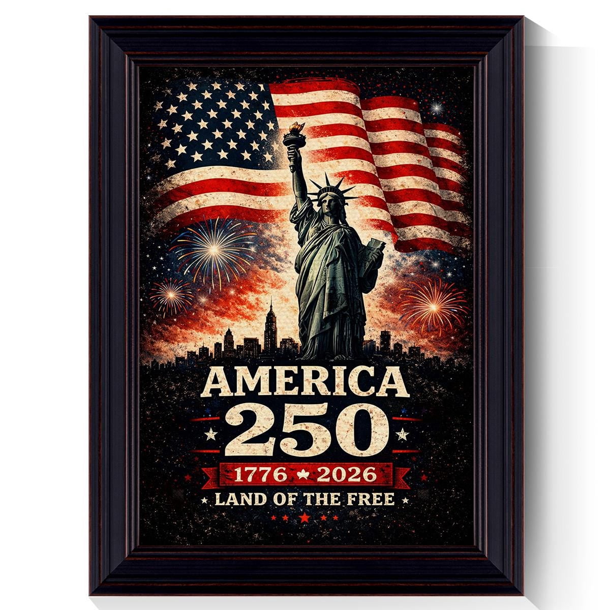 Affixzi Vintage America 250 Print, Patriotic Wall Art, American Flag ...