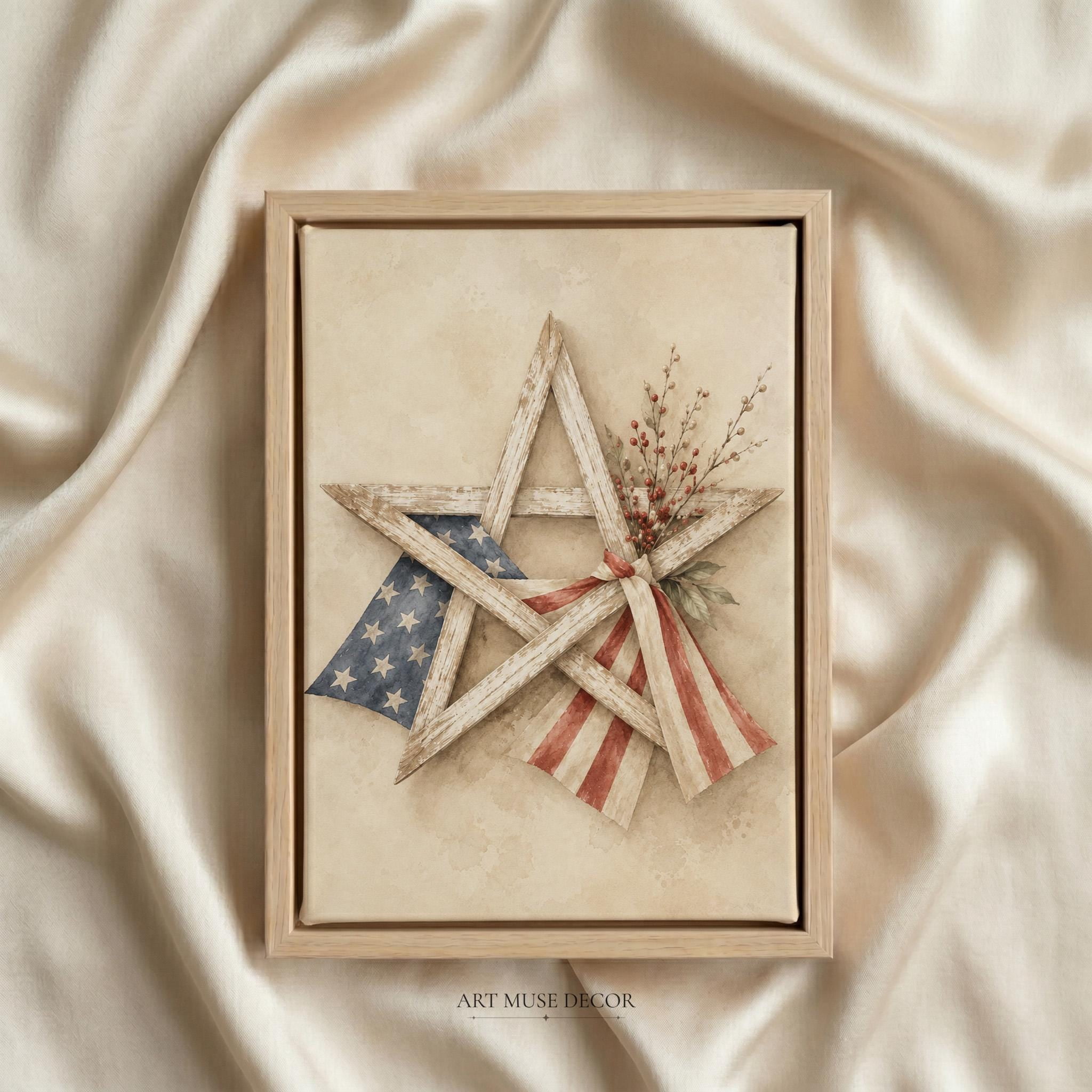 Affixzi Vintage Amish Barn Star Wall Art American Flag 250 Anniversary ...