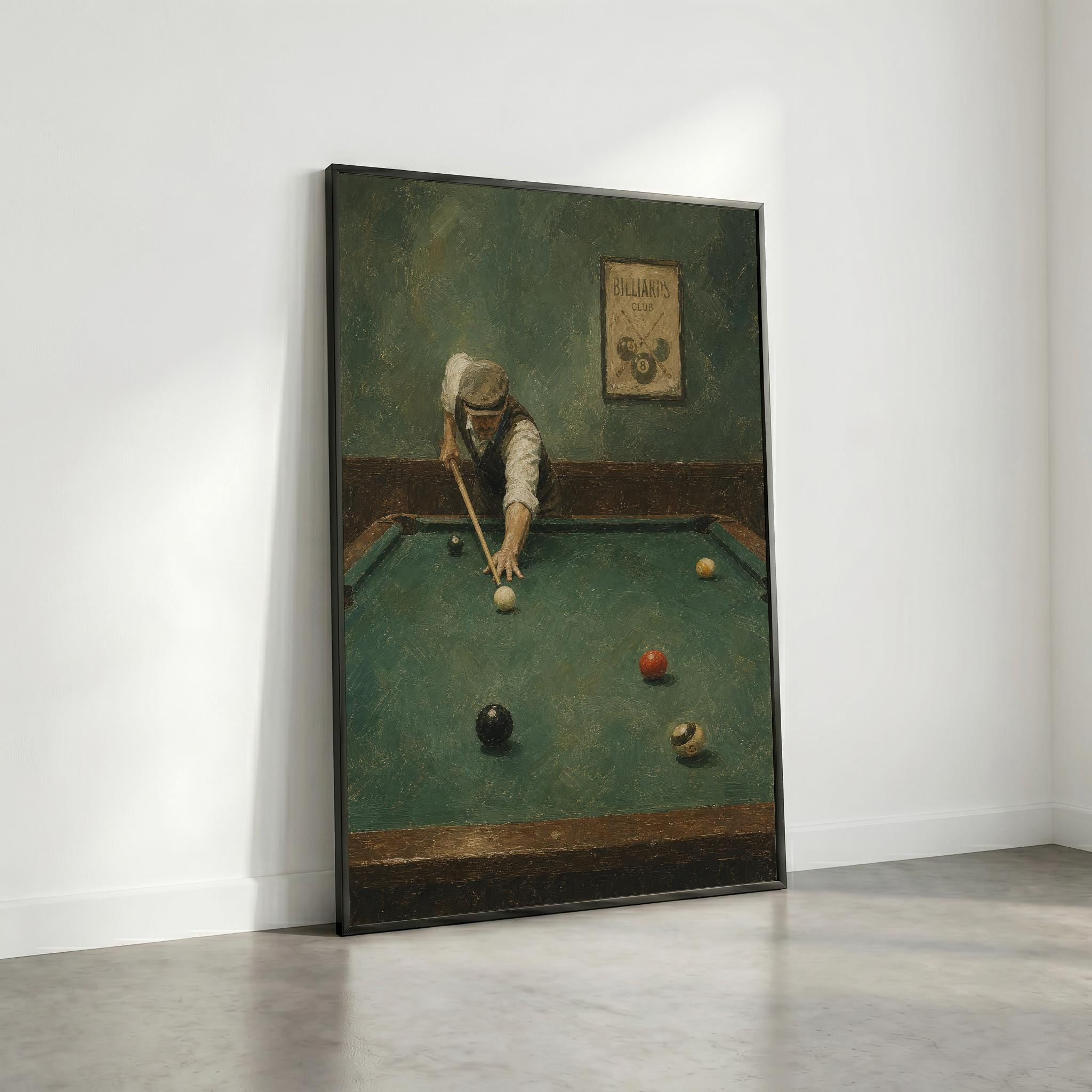 Affixzi Vintage Billiards Print, Game Room Decor, Man Cave Art ...