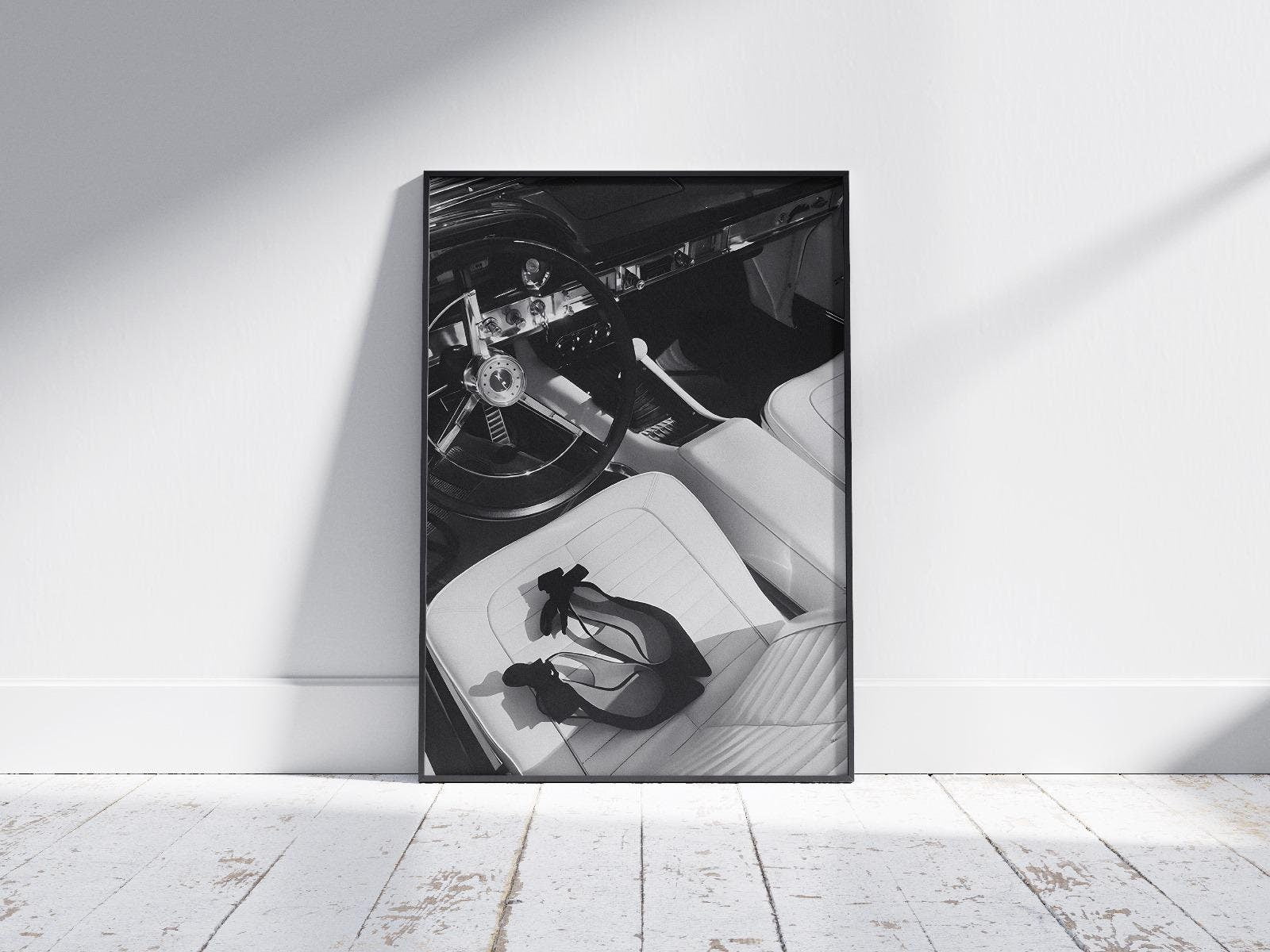 Affixzi Vintage Car Black and White Print, Aesthetic Poster, Fashion ...