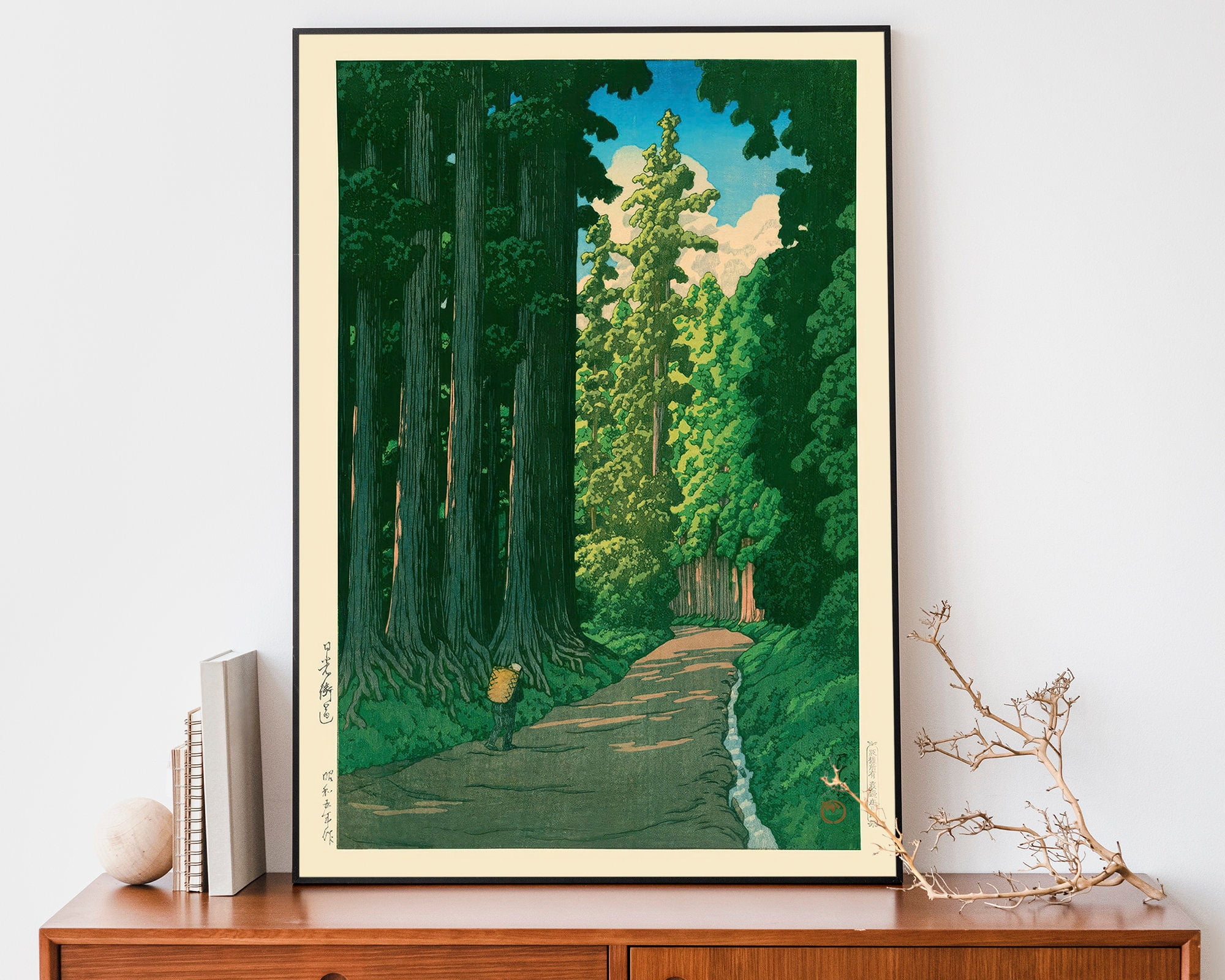 Affixzi Vintage Japanese Forest Poster, Road to Nikko Art, Japandi ...