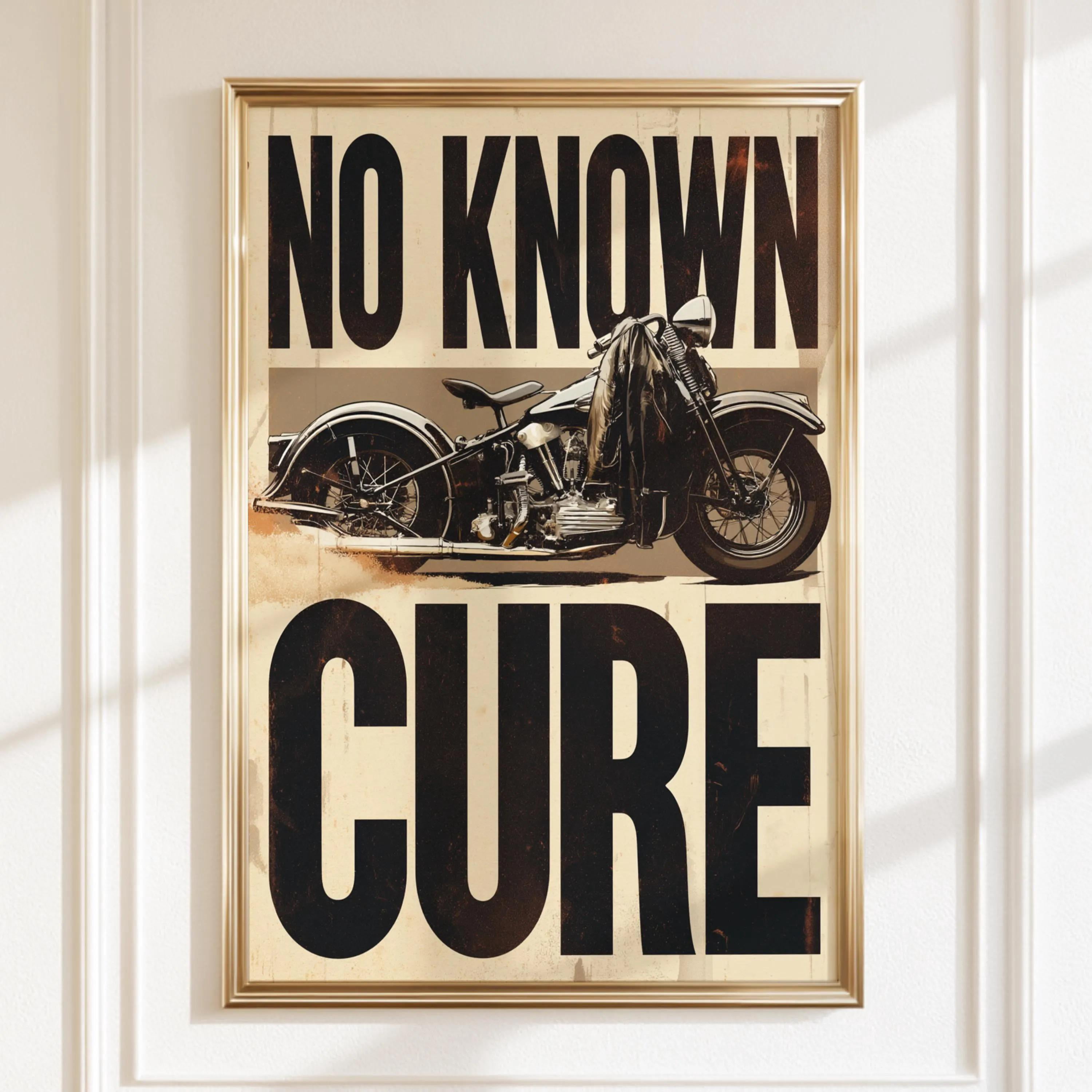 Affixzi Vintage Motorcycle Wall Art Poster, Retro Biker Print, Garage ...