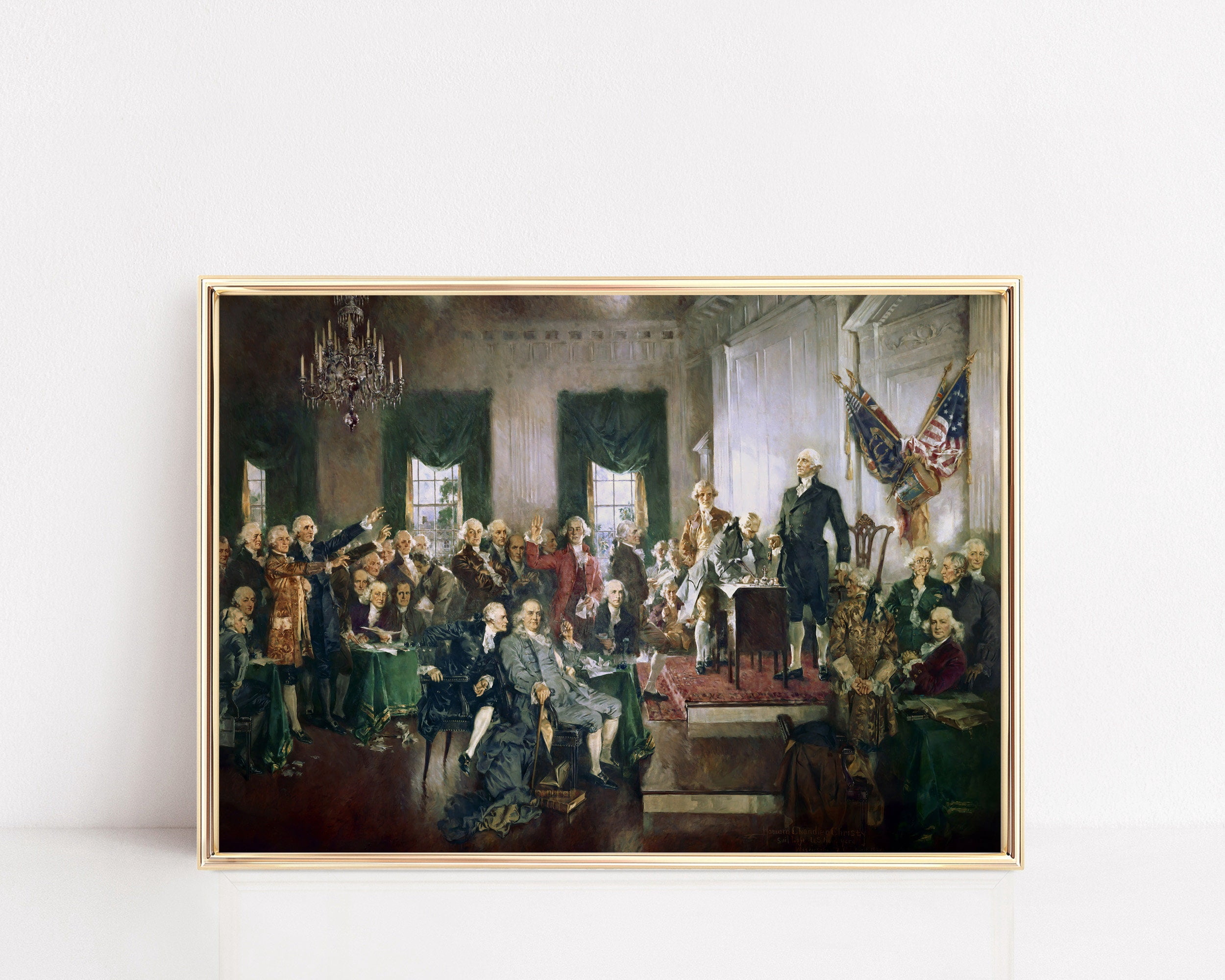 Affixzi Vintage Signing the Constitution Print, Fourth of July ...