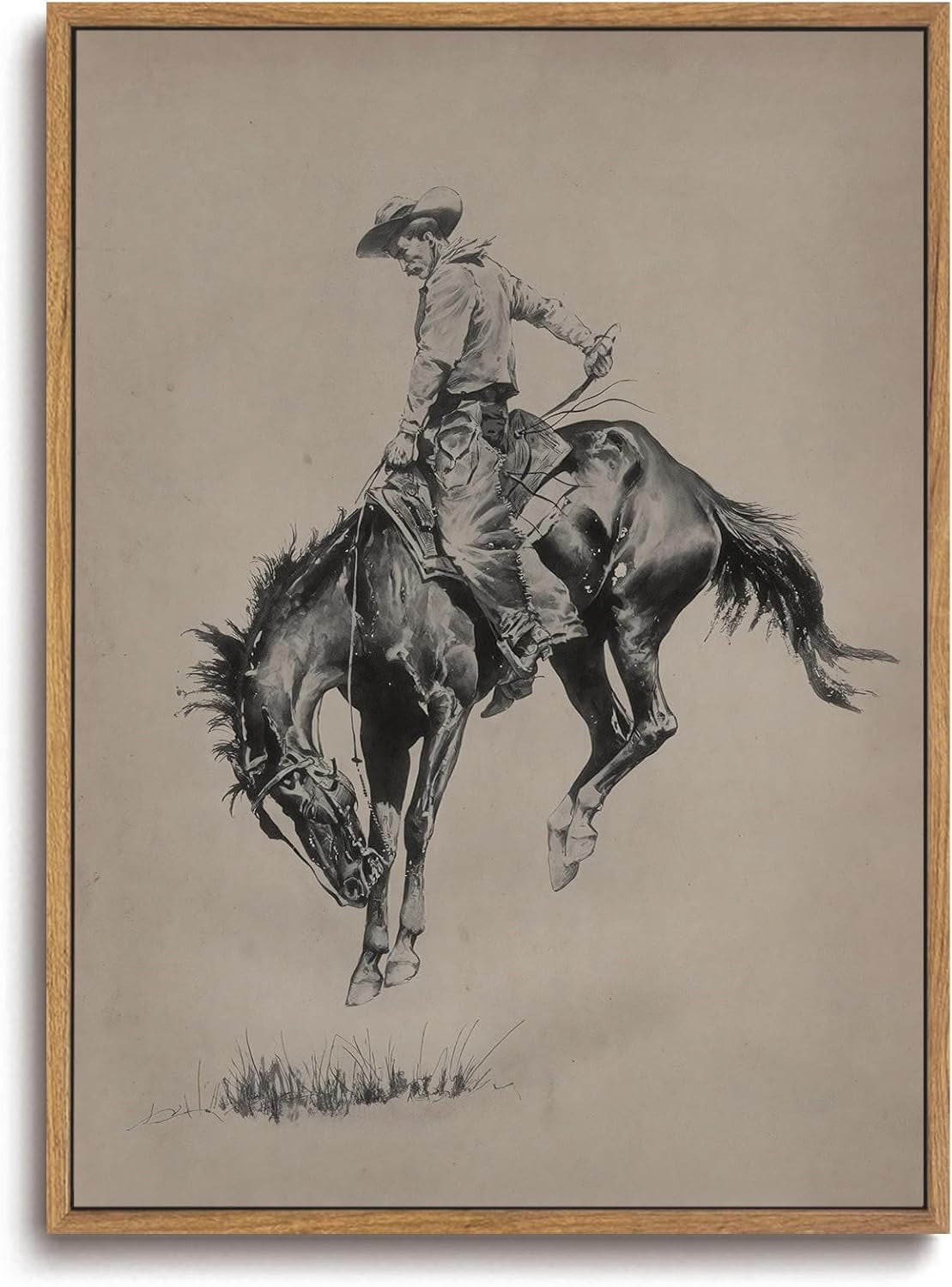 Affixzi Vintage Western Canvas Wall Art, Farmhouse Cowboy Retro Country ...